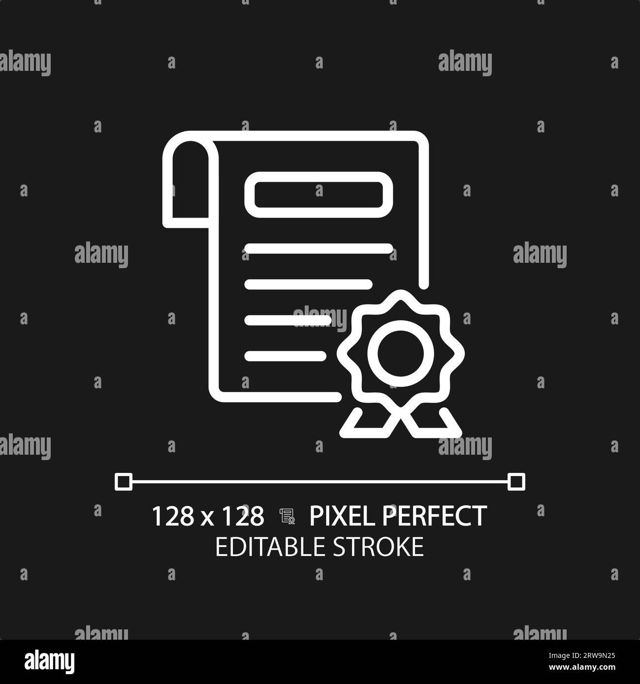 2D customizable certificate thin linear white icon Stock Vector Image & Art - Alamy
