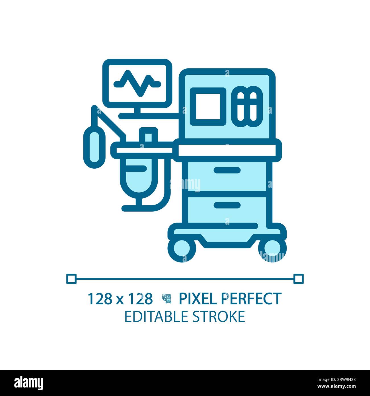 Anesthesia machine pixel perfect light blue icon Stock Vector Image ... Anesthesia machine pixel perfect light blue icon Stock Vector Image ...