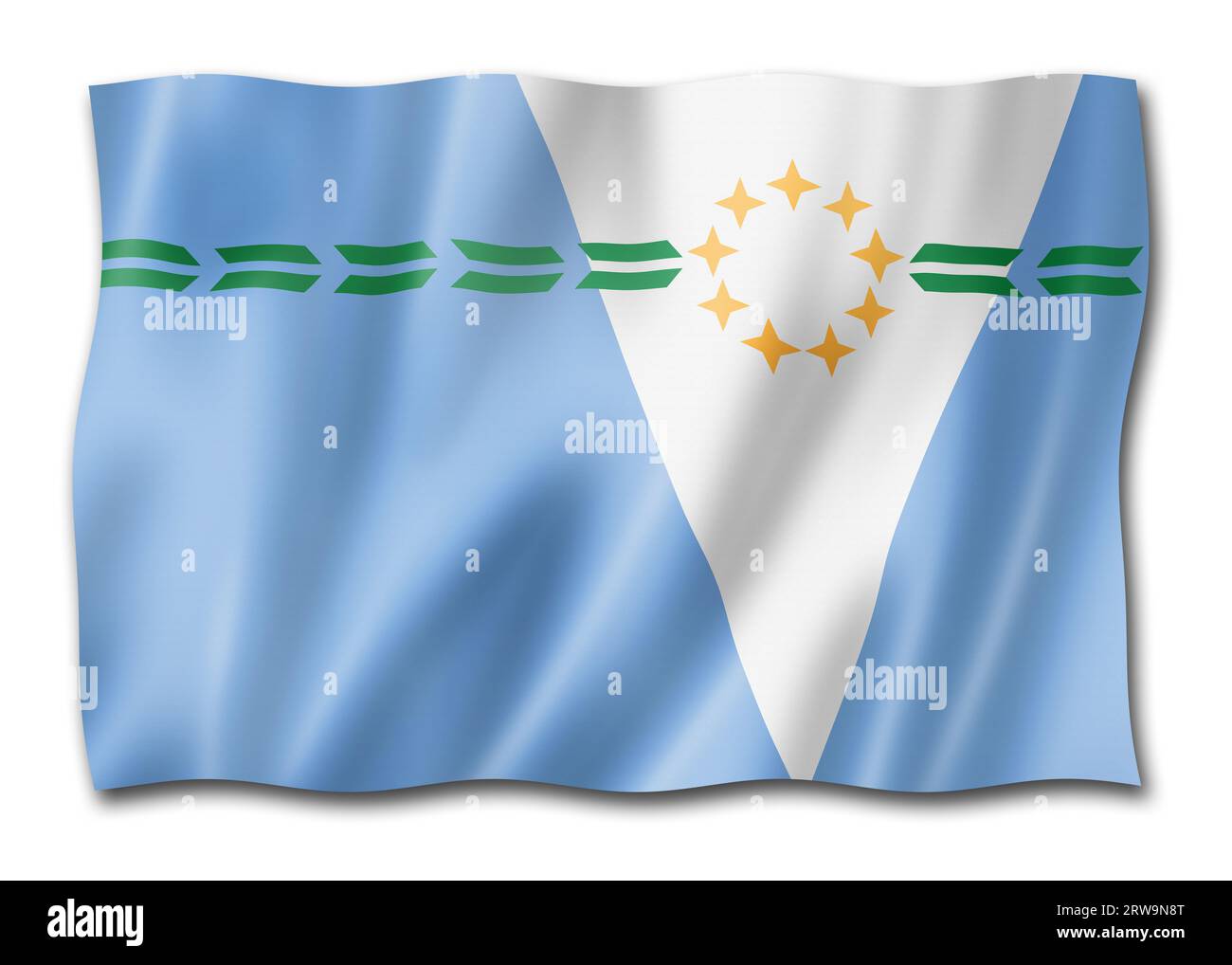 Formosa province flag, Argentina waving banner collection. 3D ...