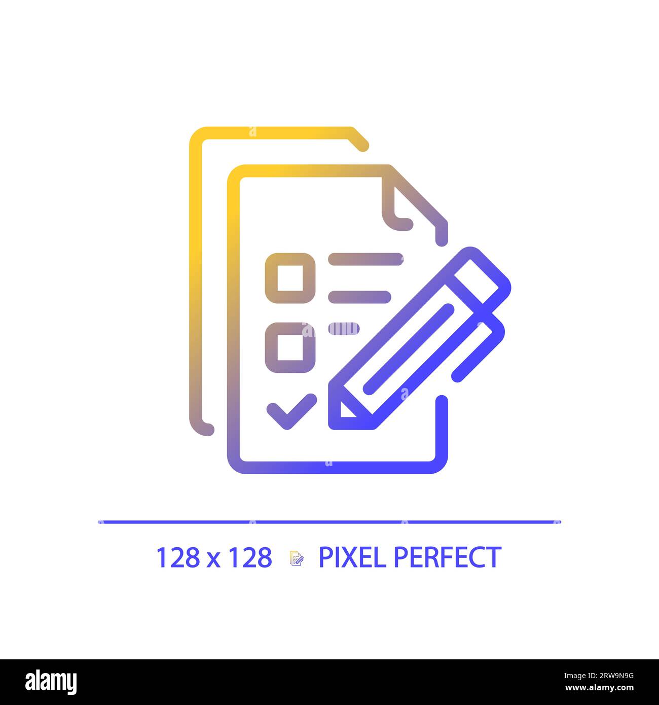 2D checklist thin linear gradient icon Stock Vector Image & Art - Alamy