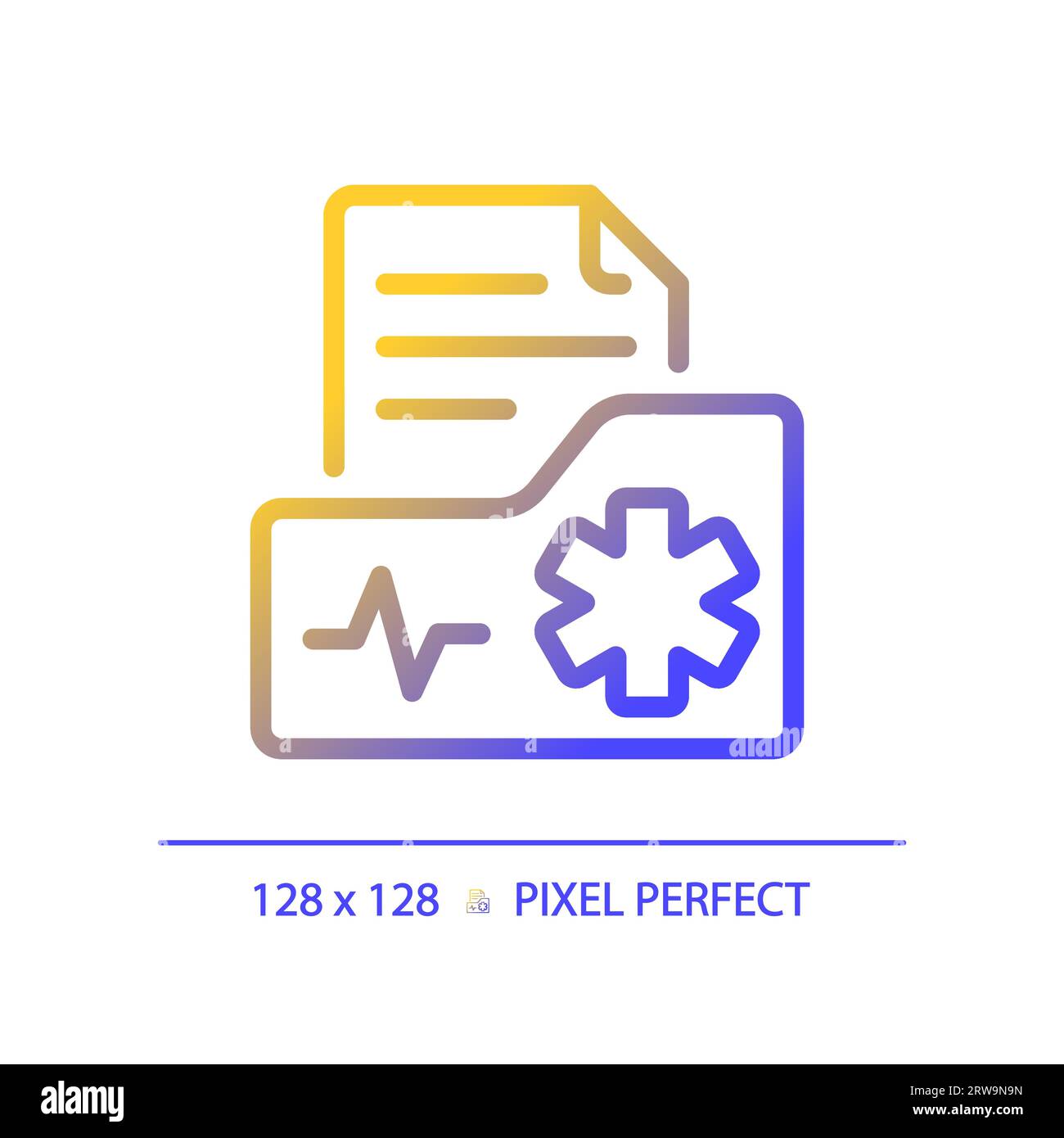 2D medical record thin linear gradient icon Stock Vector Image & Art ...