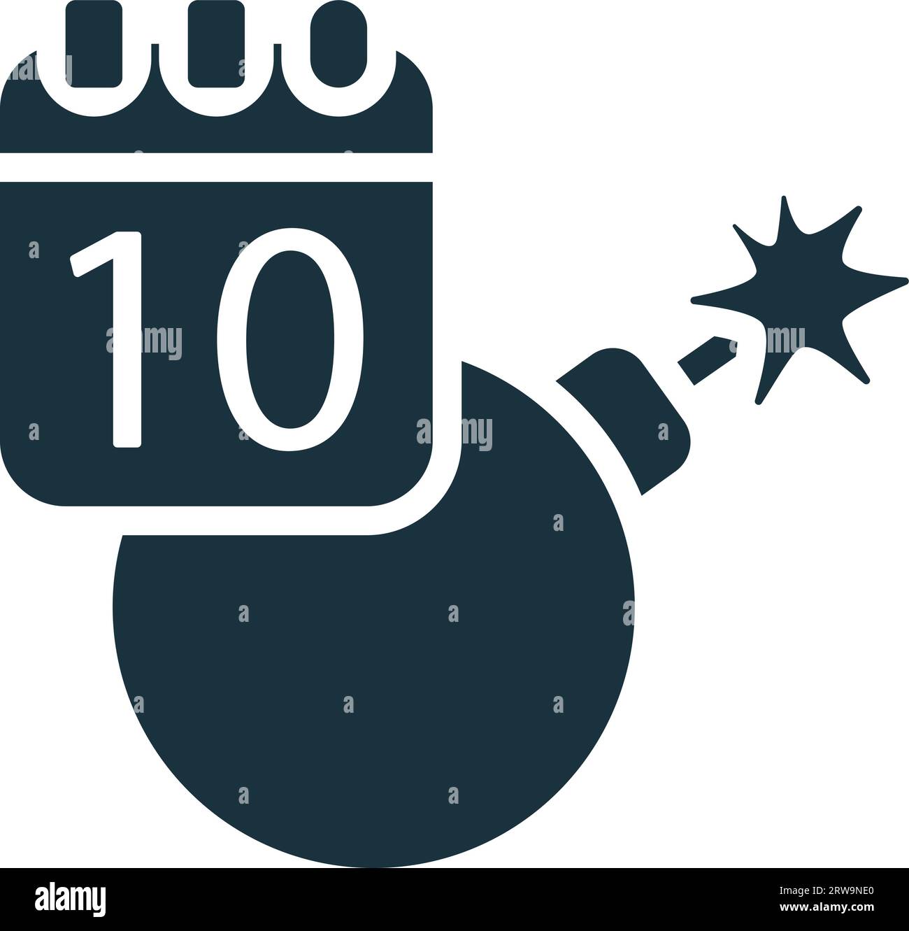 Deadline icon. Monochrome simple sign from productivity collection ...