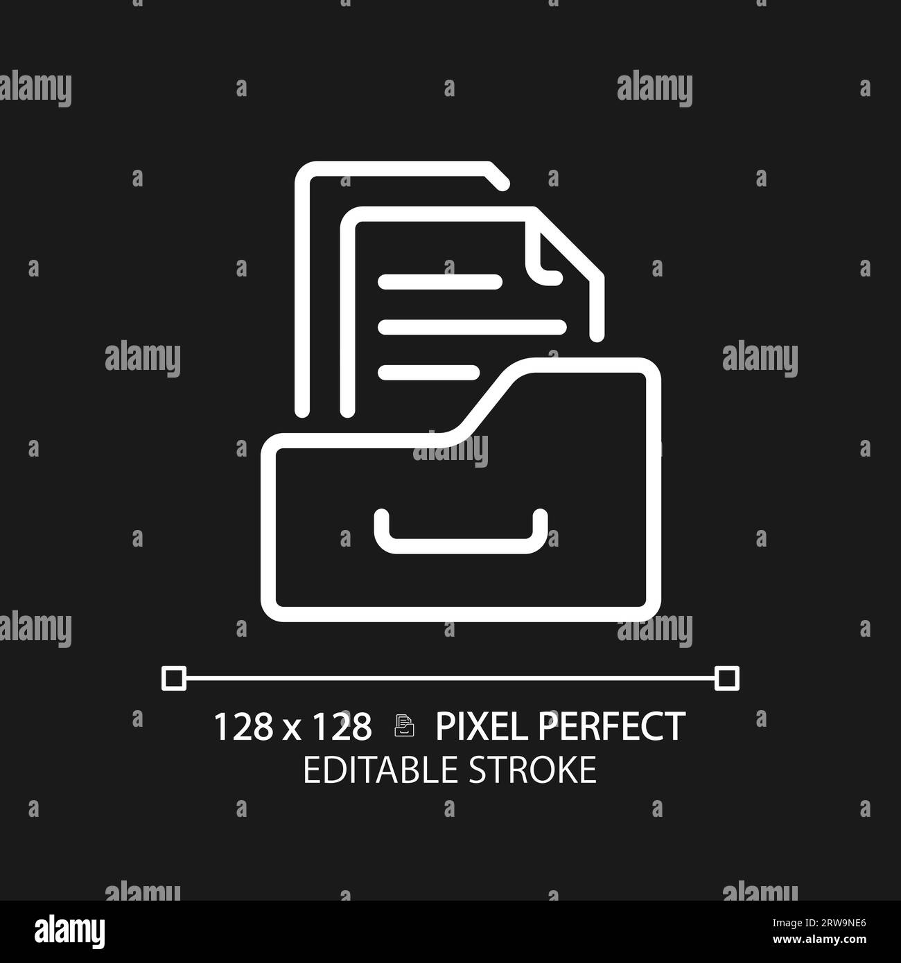 2d Customizable Folder Thin Linear White Icon Stock Vector Image And Art