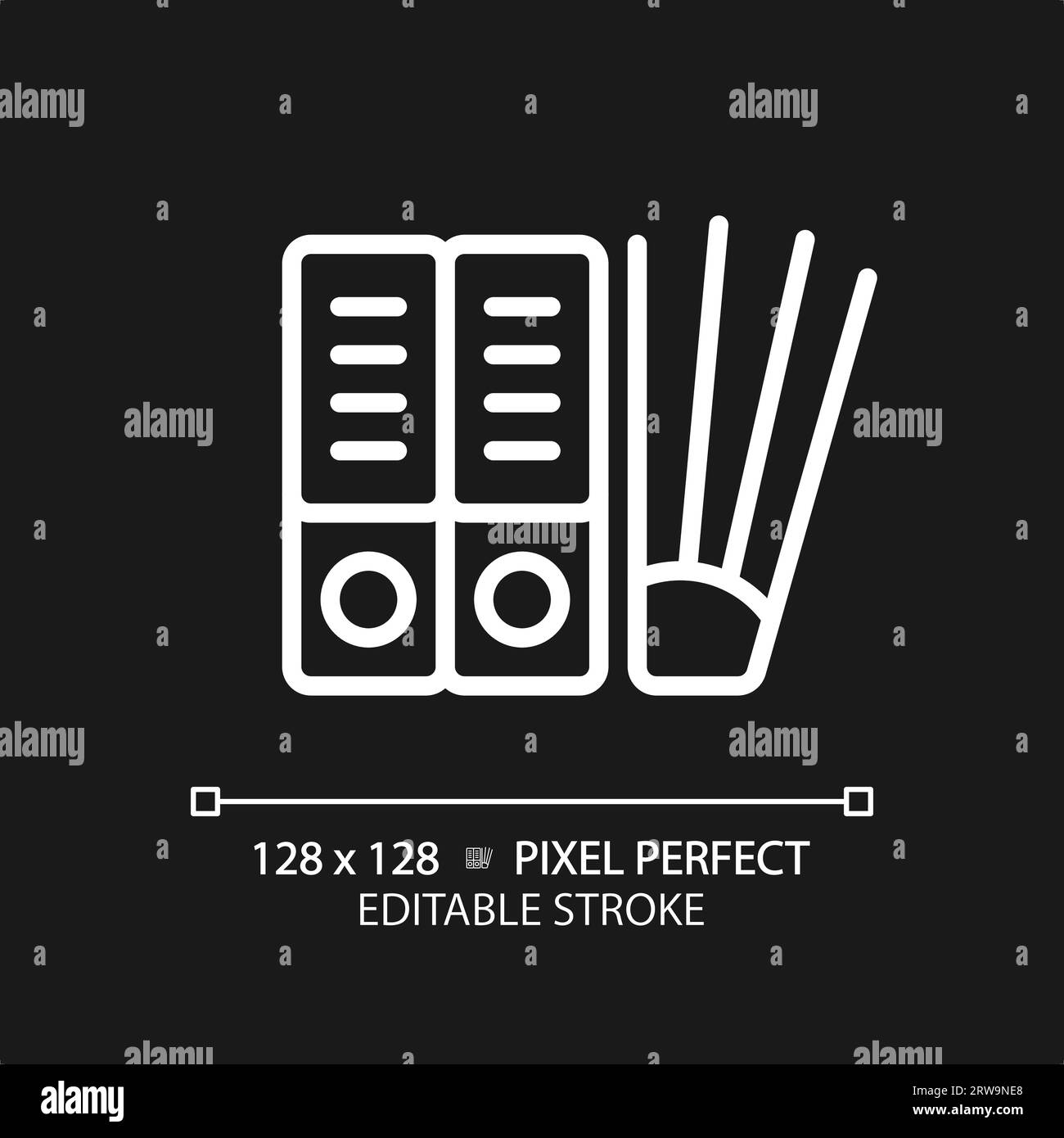 2D customizable file thin linear white icon Stock Vector Image & Art - Alamy