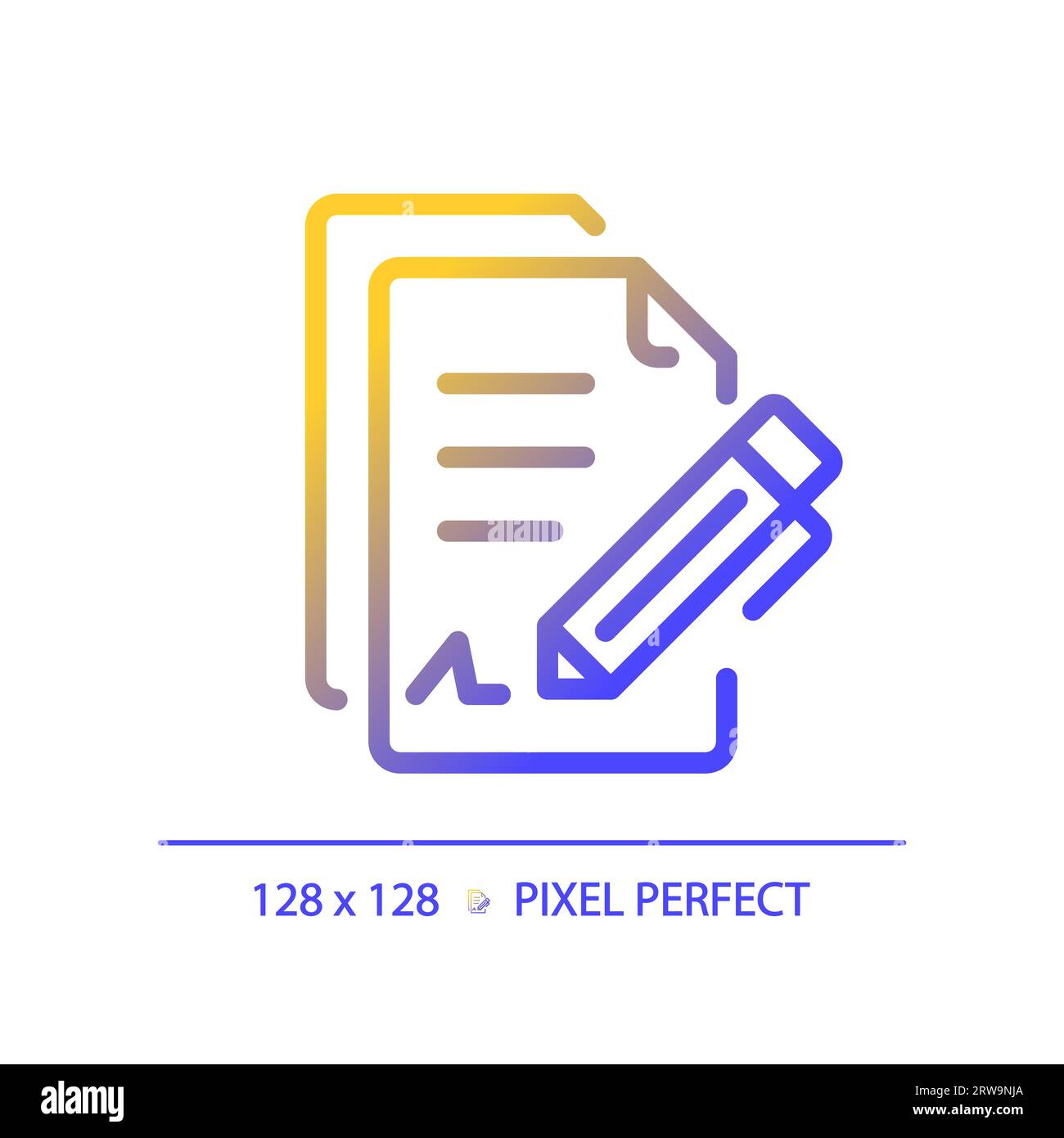 2D contract thin linear gradient icon Stock Vector Image & Art - Alamy