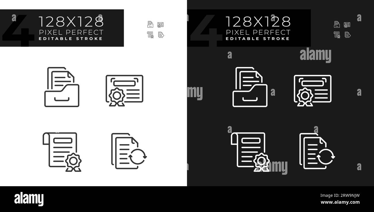 Editable dark and light document icons set Stock Vector Image & Art - Alamy