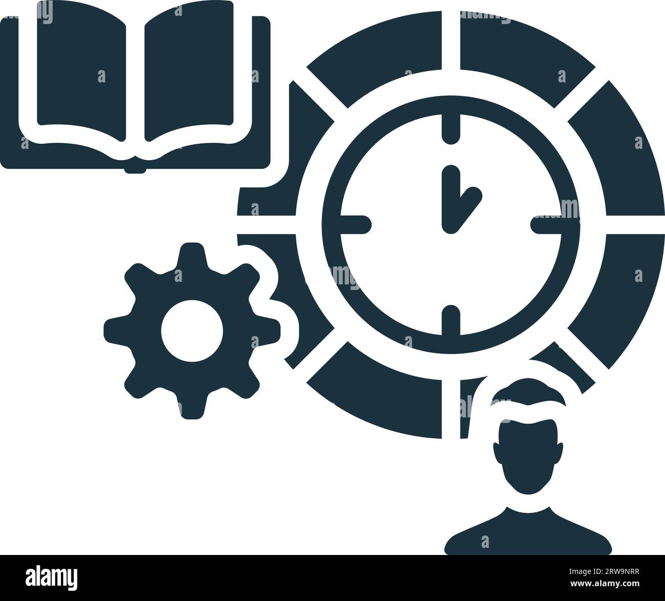 Time blocking icon. Monochrome simple sign from productivity collection ...