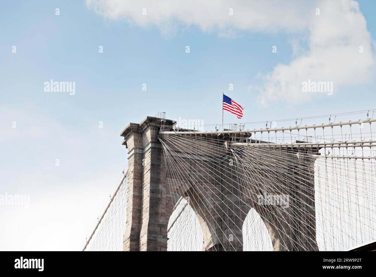 Detail of Brooklyn Bridge. Brooklyn Bridge is a bridge in New York City ...