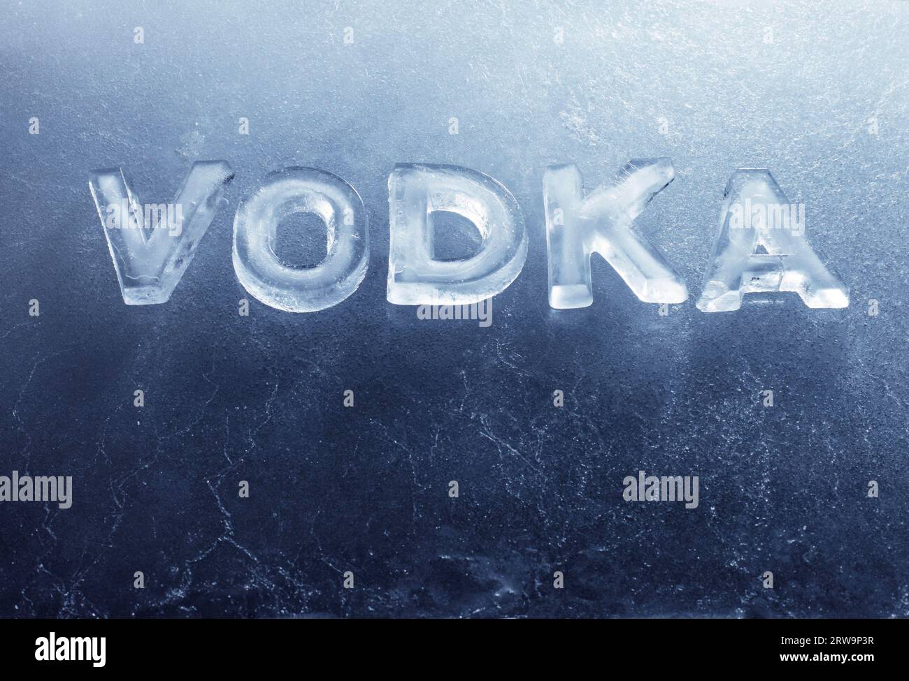Word Vodka written with real ice letters Stock Photo - Alamy