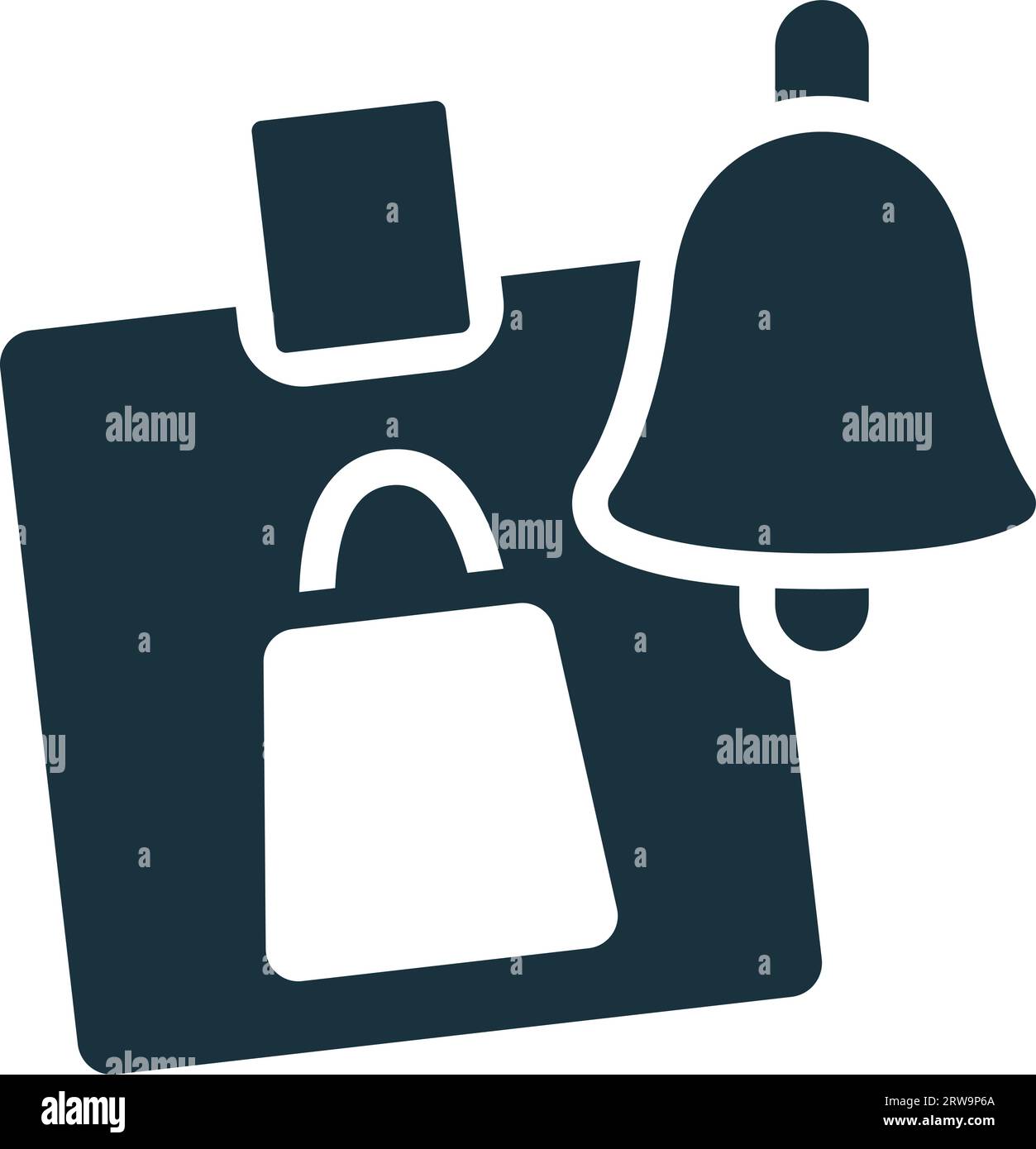 Reminder icon. Monochrome simple sign from productivity collection ...