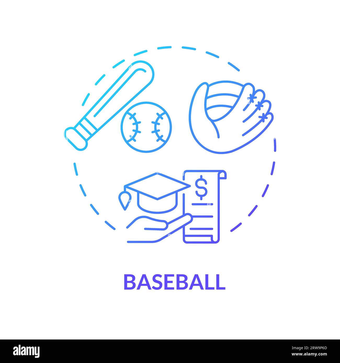 2D baseball gradient thin line icon concept Stock Vector Image & Art - Alamy