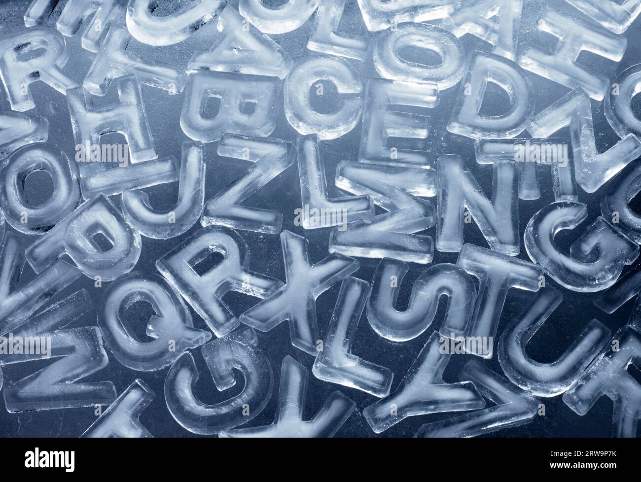 Different letters made from real ice Stock Photo - Alamy