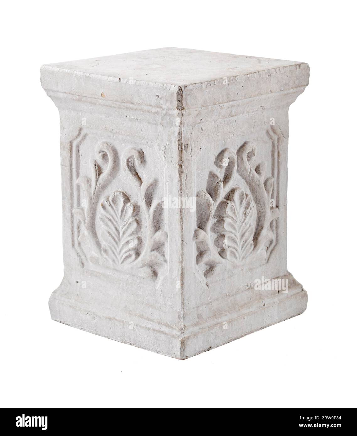 Decorative plaster pillar column isolated on white Stock Photo - Alamy