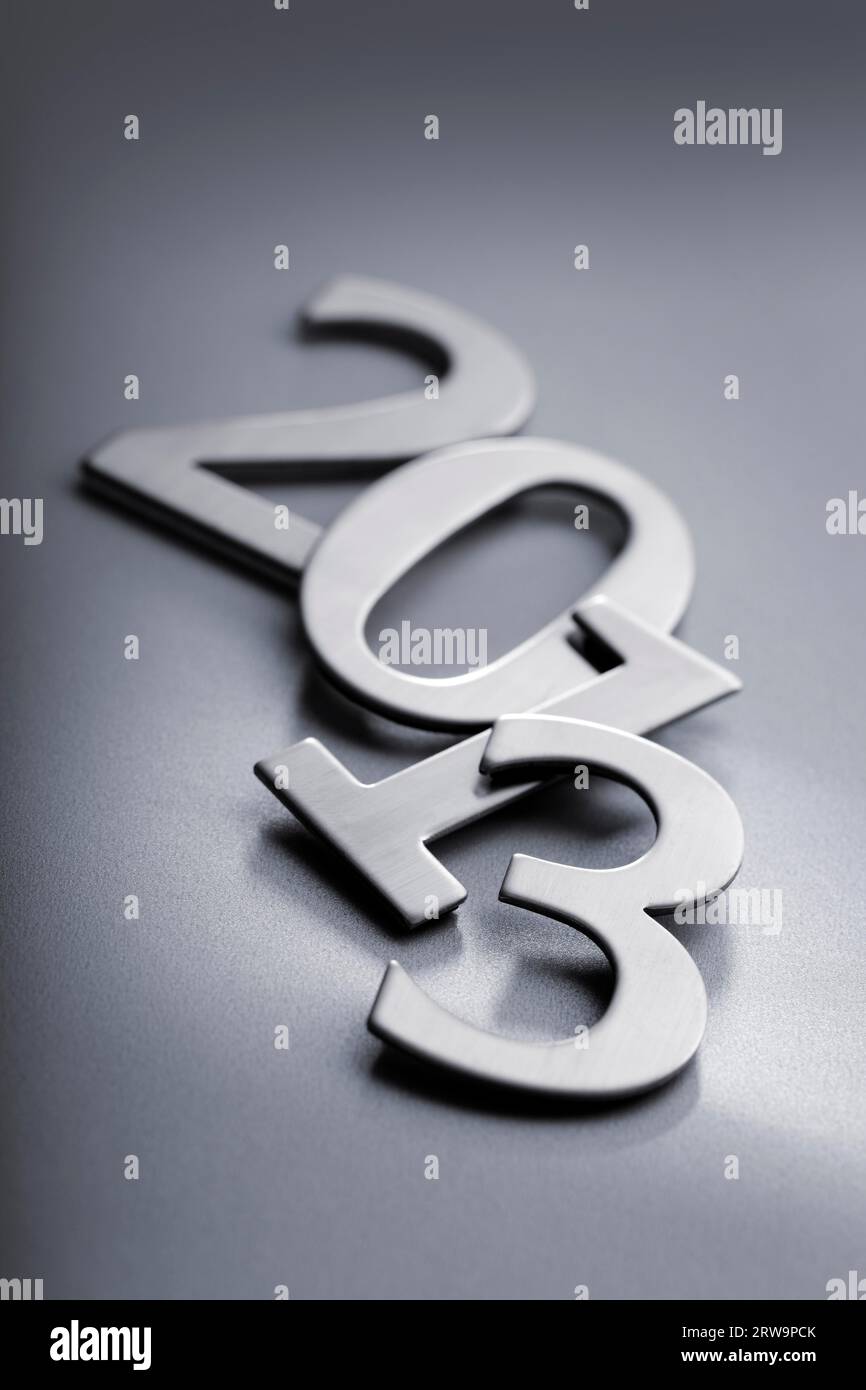 Metallic numbers used for Stock Photo - Alamy
