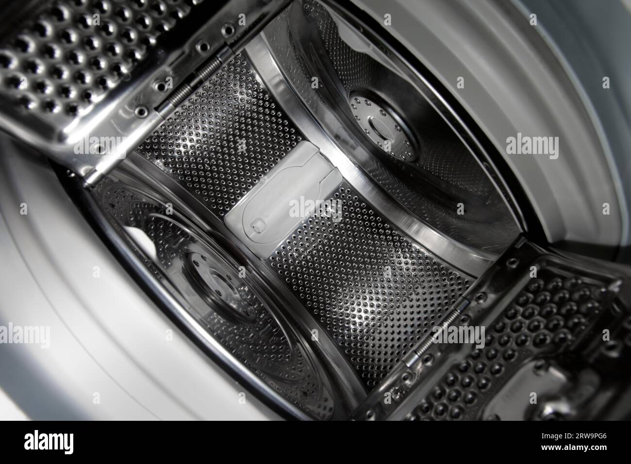 Interior view of a new european top loading washing machine Stock Photo ...