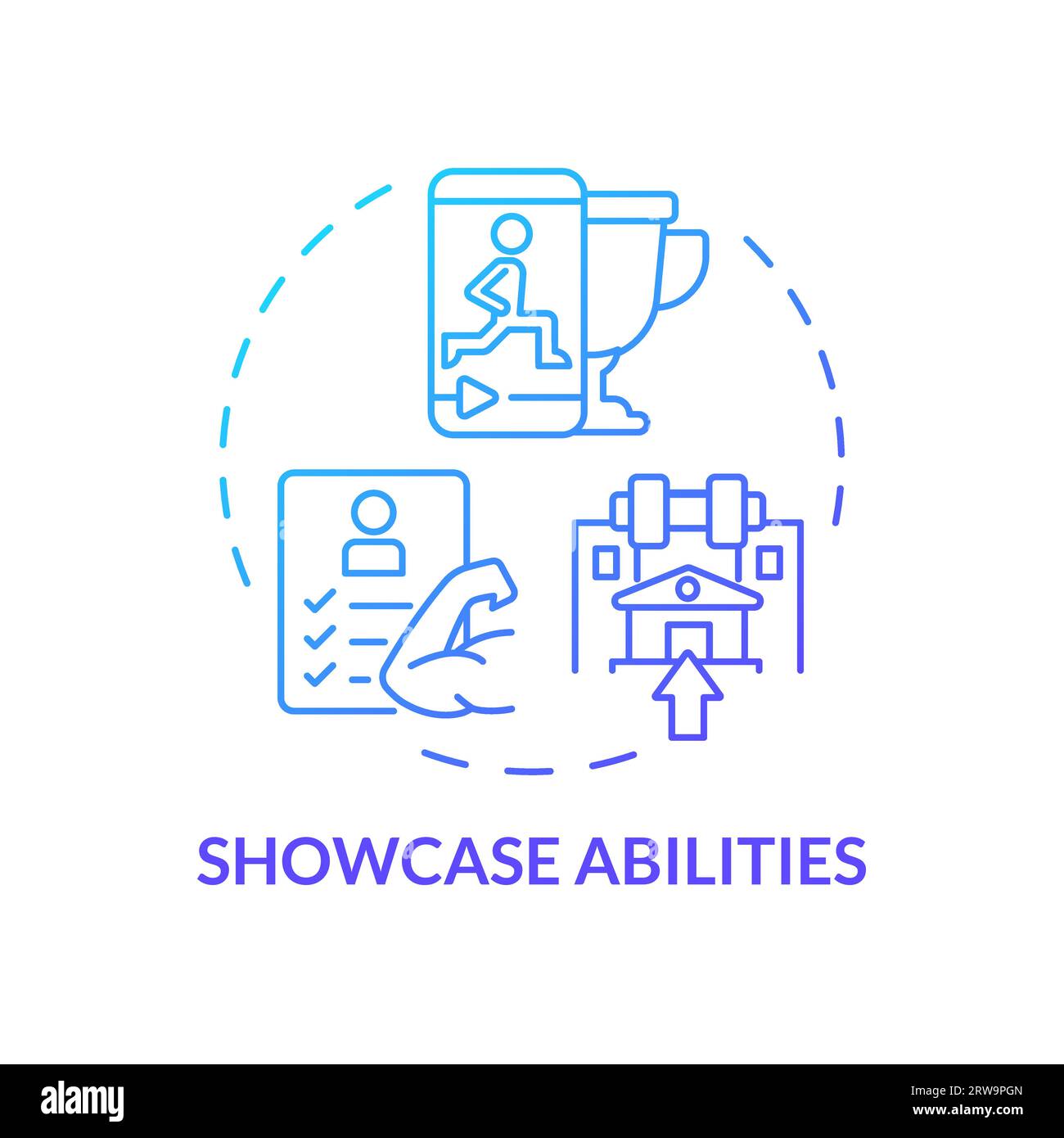 2D showcase abilities gradient thin line icon concept Stock Vector Image & Art - Alamy