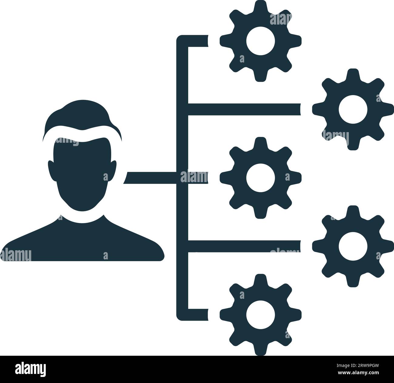 Multitasking icon. Monochrome simple sign from productivity collection ...