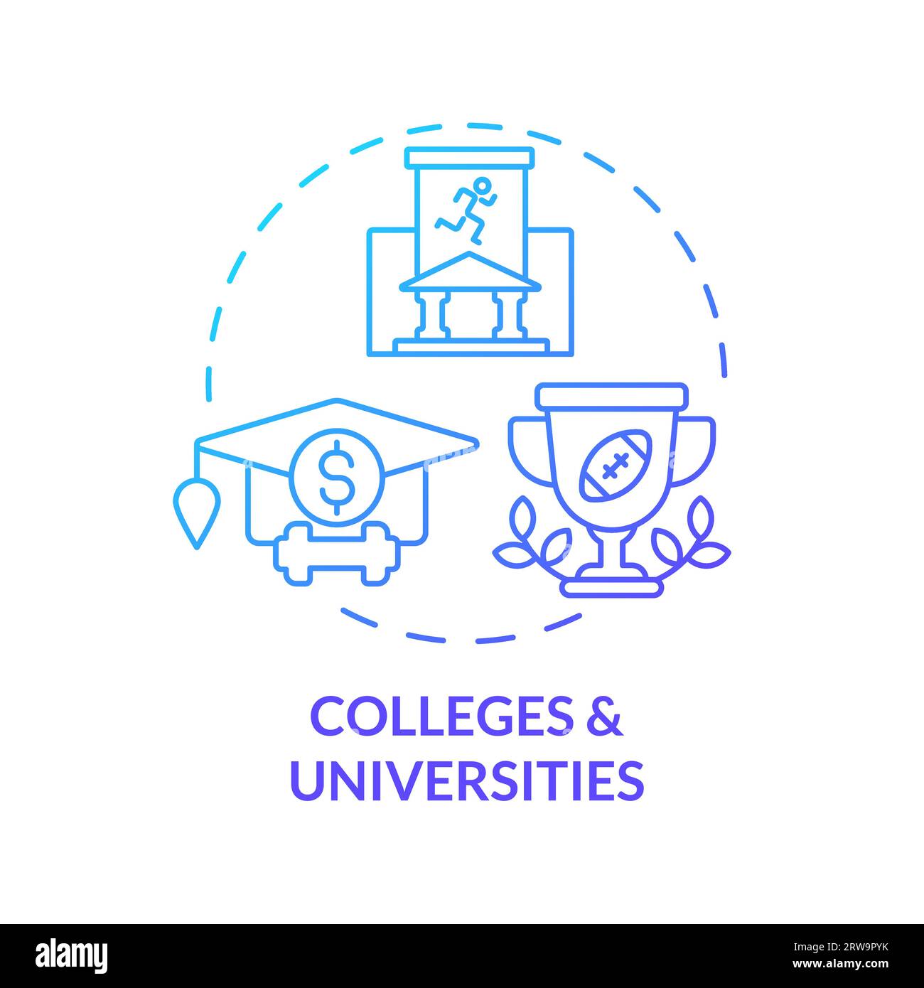 2D colleges and universities gradient thin line icon concept Stock Vector Image & Art - Alamy