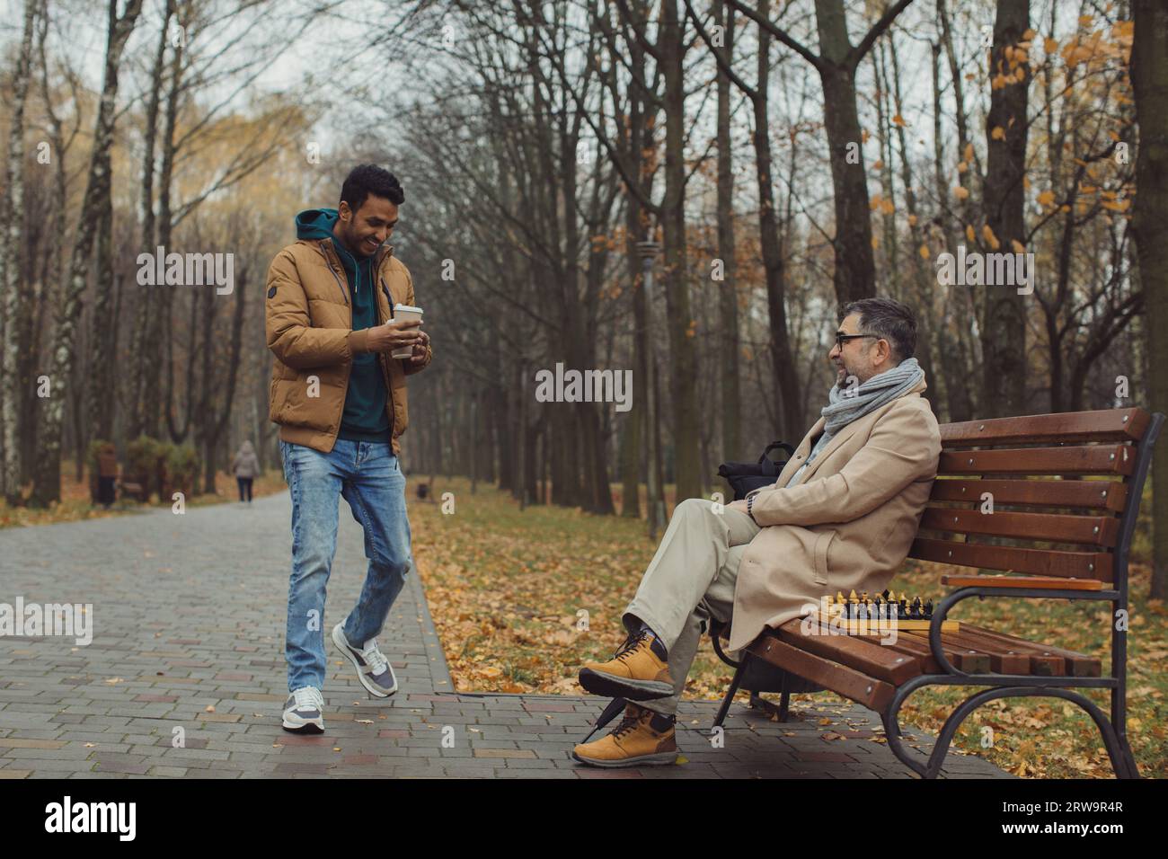 Multicultural friendship of people of different ages. A meeting of two ...