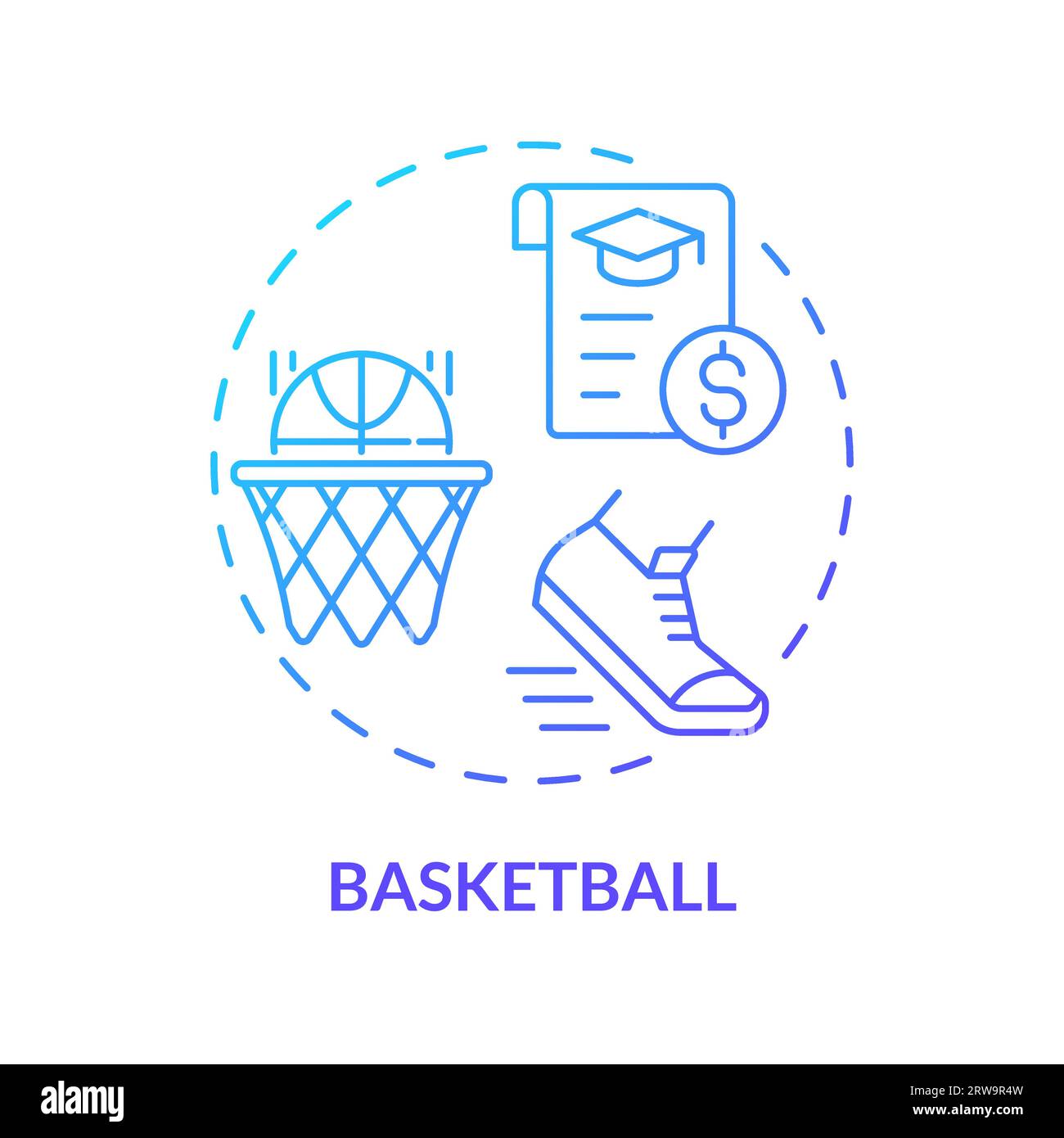 2D basketball gradient thin line icon concept Stock Vector Image & Art ...