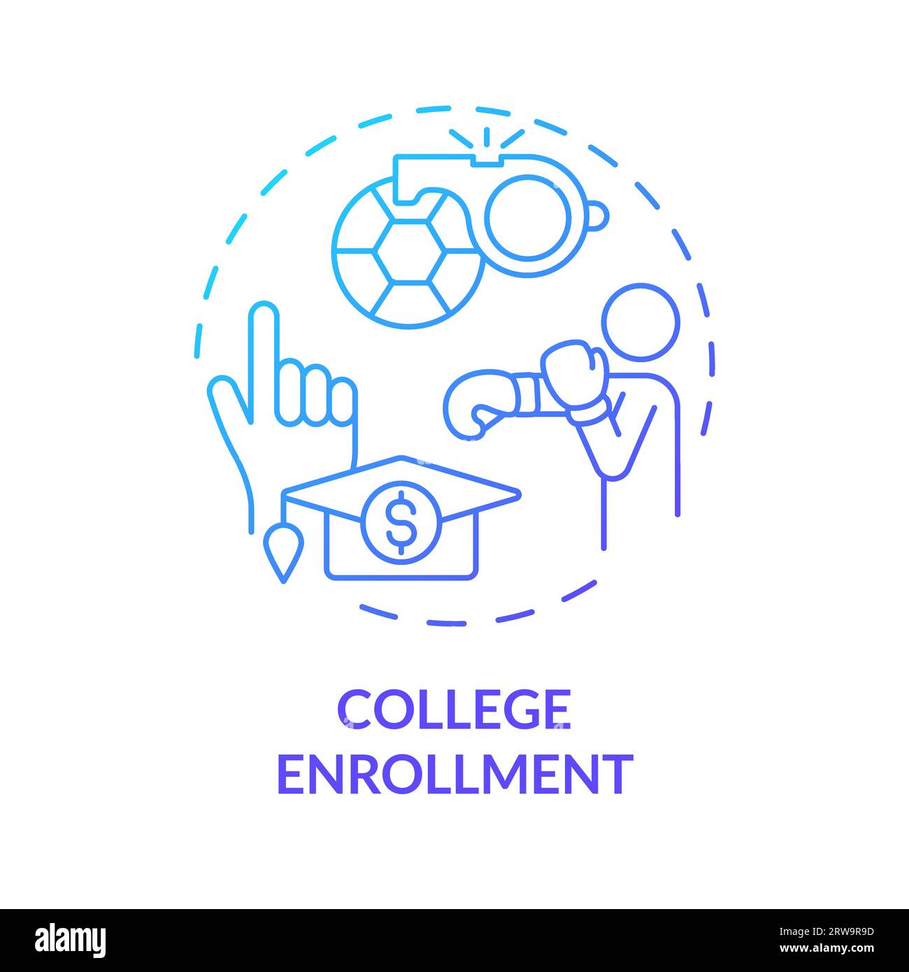 2D college enrollment gradient thin line icon concept Stock Vector ...