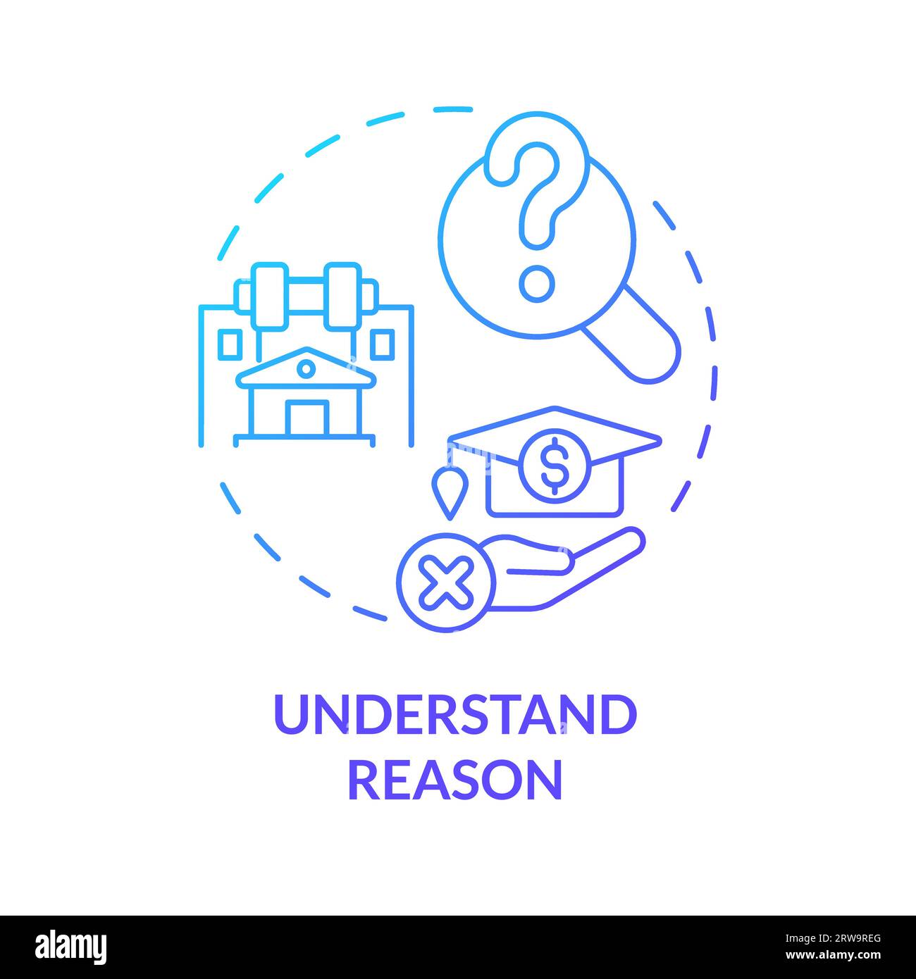 2D understand reason gradient thin line icon concept Stock Vector Image ... 2D understand reason gradient thin line icon concept Stock Vector Image ...