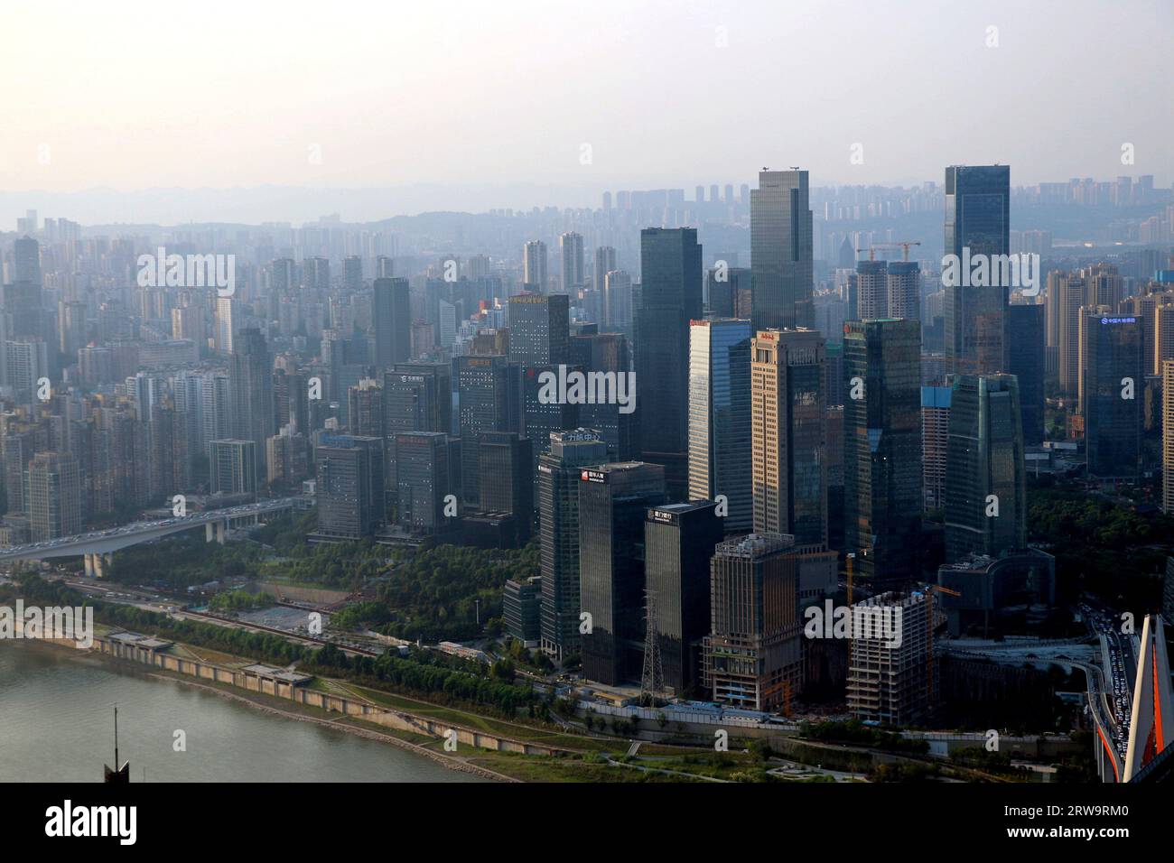 A view of the highrise buildings in southwest China's Chongqing ...