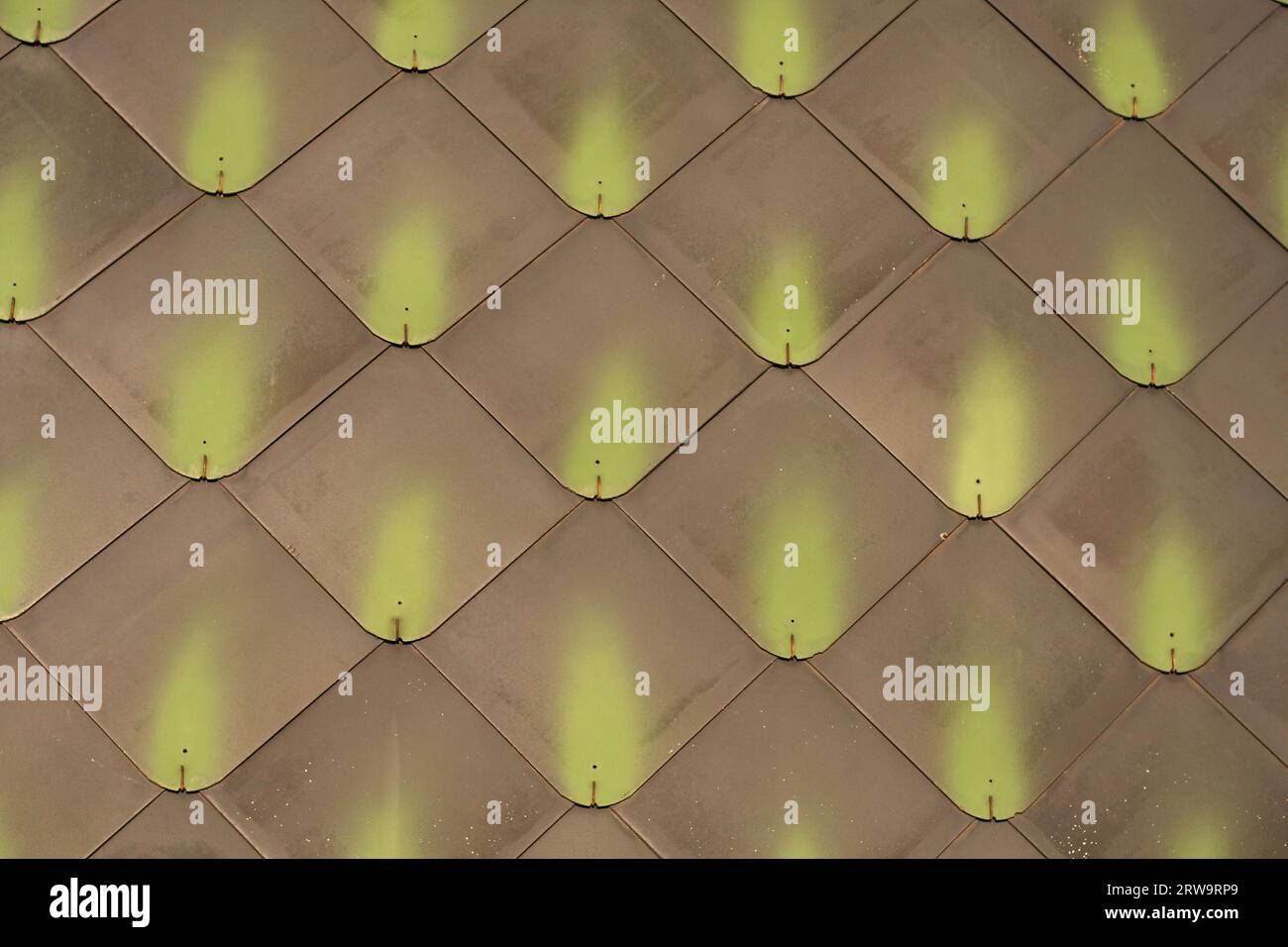 House wall with grey-green Eternit panels, full-format photo Stock ...