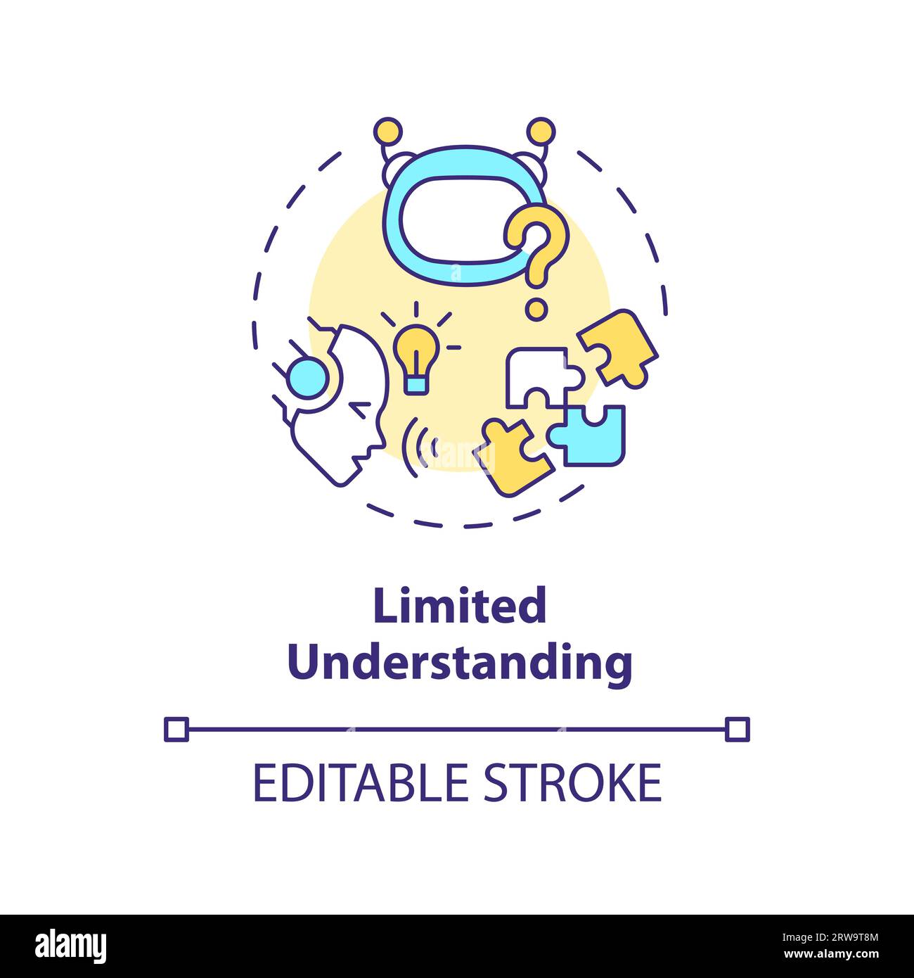 2d Customizable Limited Understanding Line Icon Concept Stock Vector