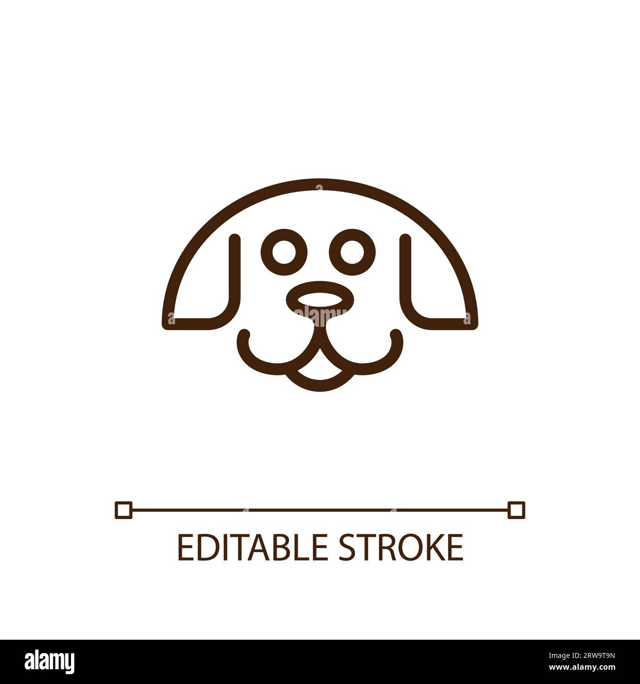Happy puppy linear icon Stock Vector Image & Art - Alamy