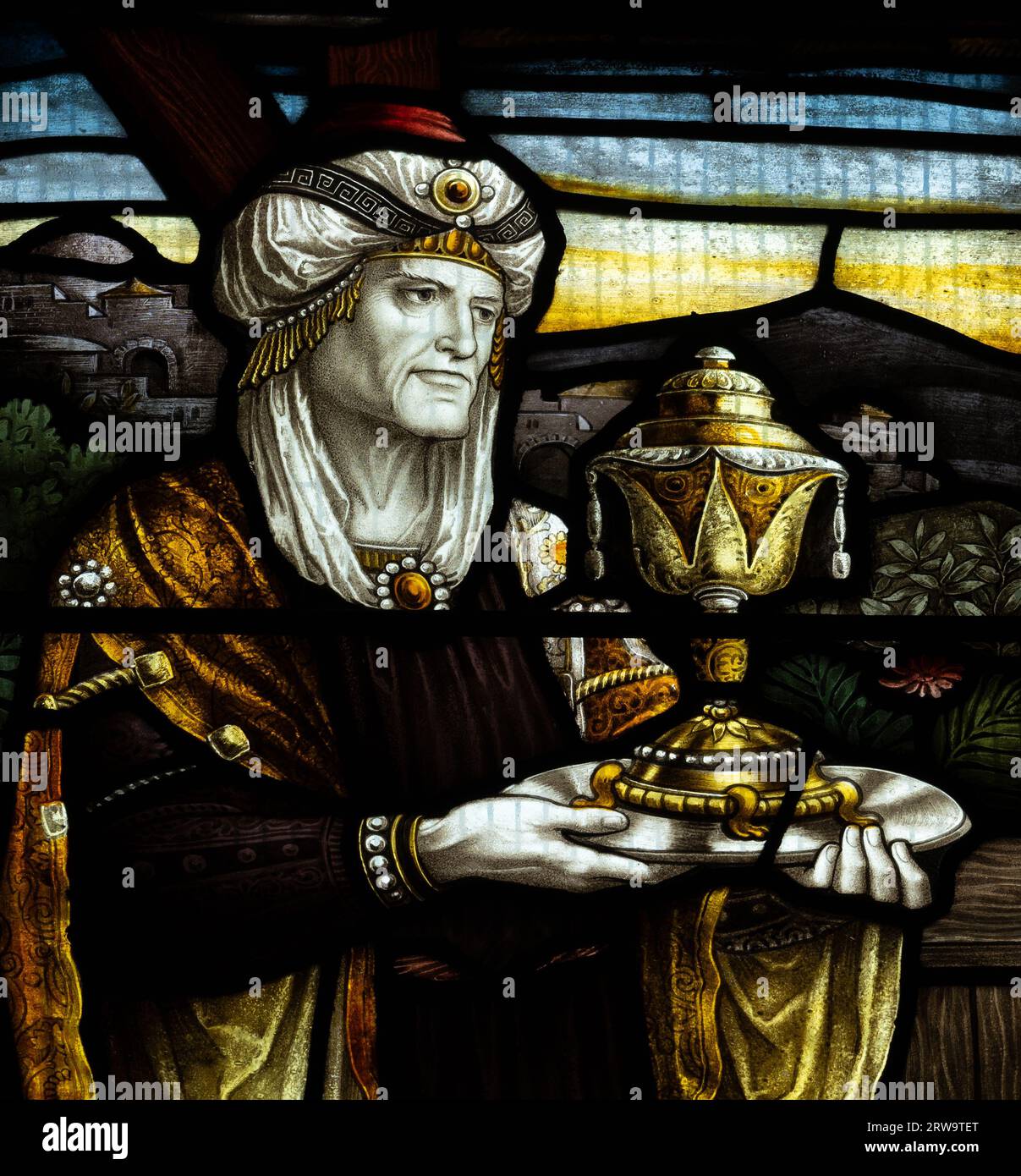 One of the Magi stained glass, Holy Trinity Church, Leamington Spa ...