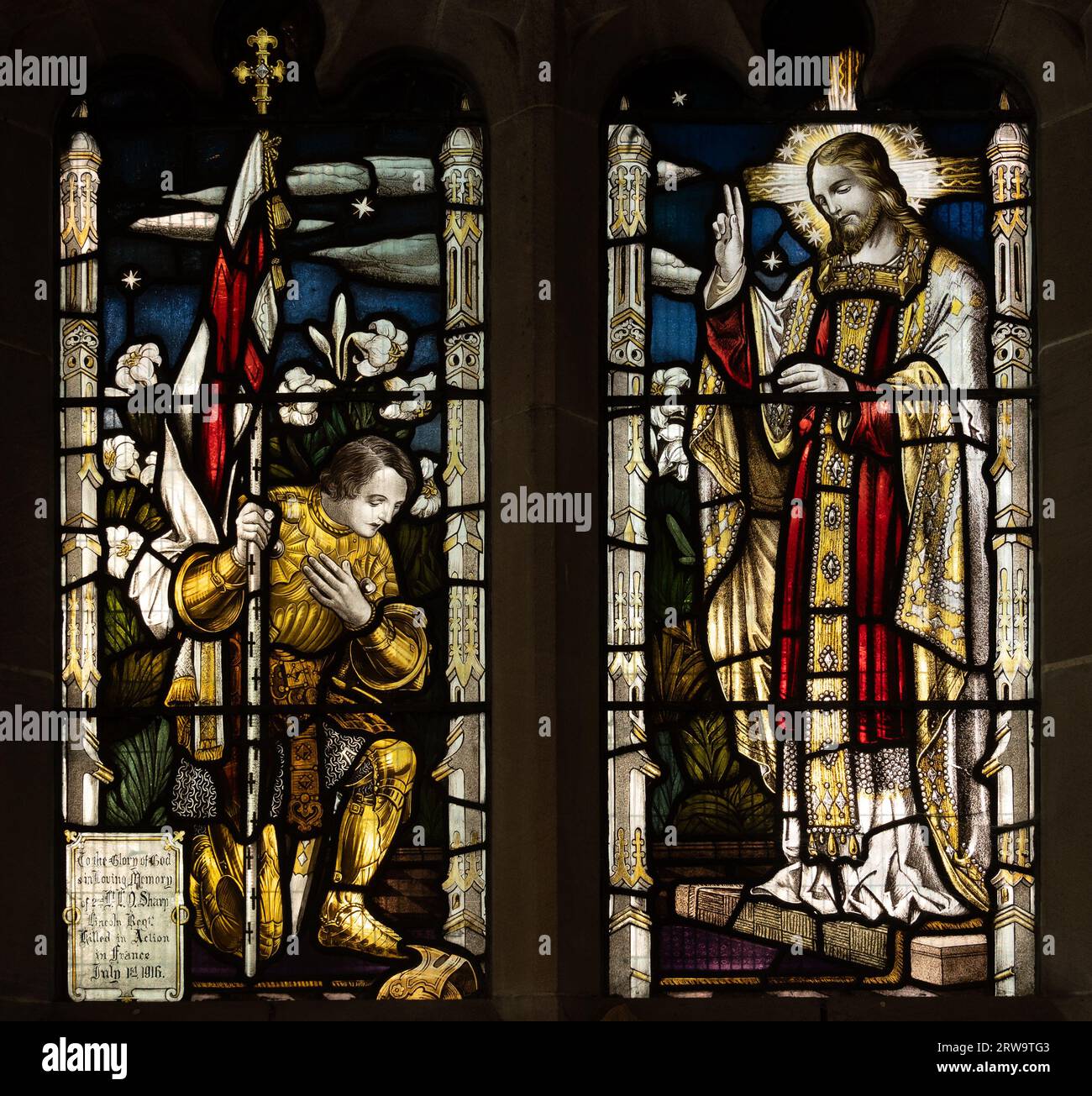 War memorial window by Percy Bacon, Holy Trinity Church, Leamington Spa ...