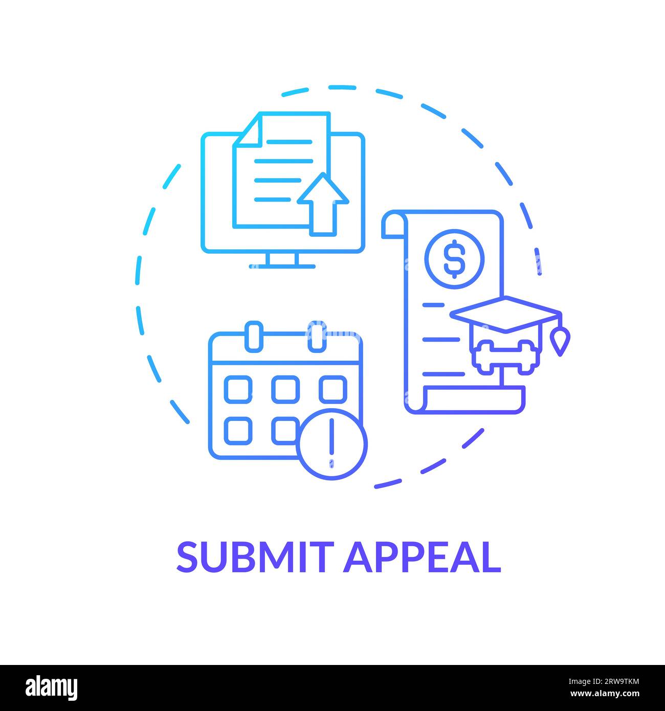 2D submit appeal gradient thin line icon concept Stock Vector Image ...