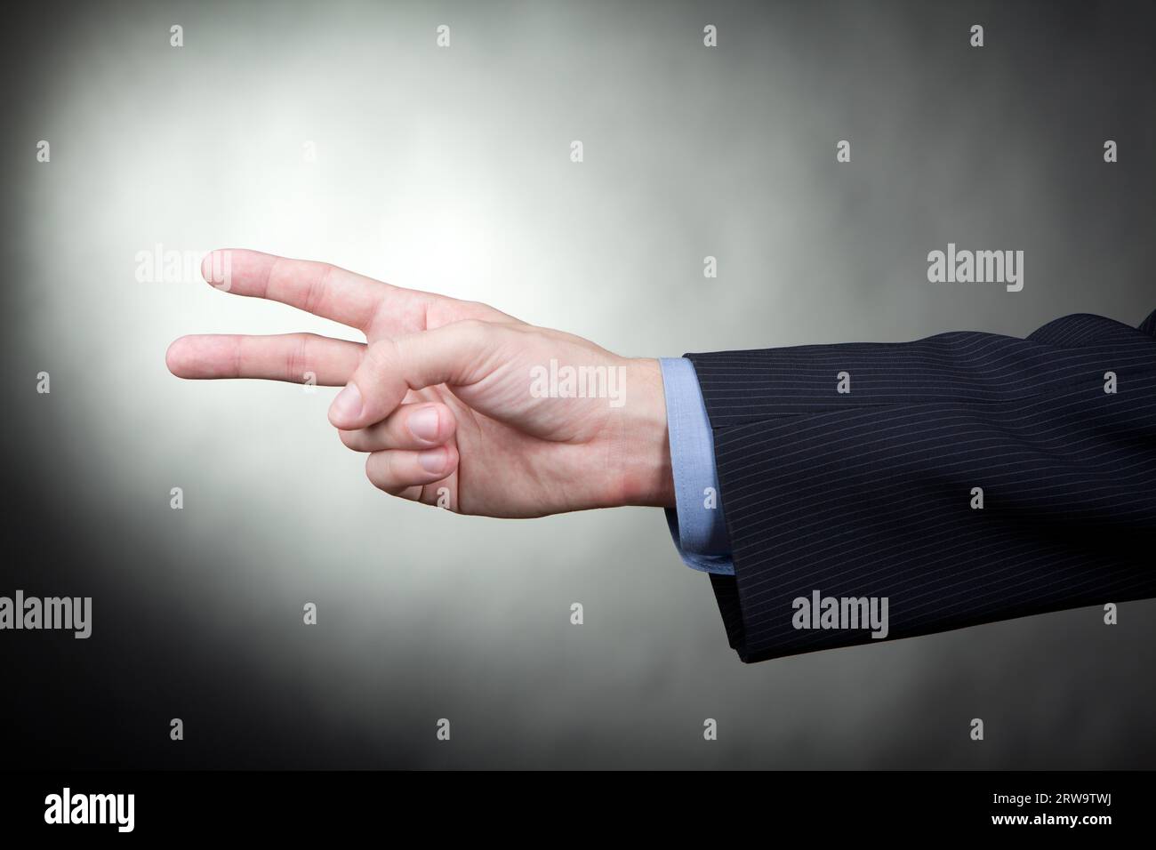 Peace sign, victory sign. Neutral background Stock Photo - Alamy