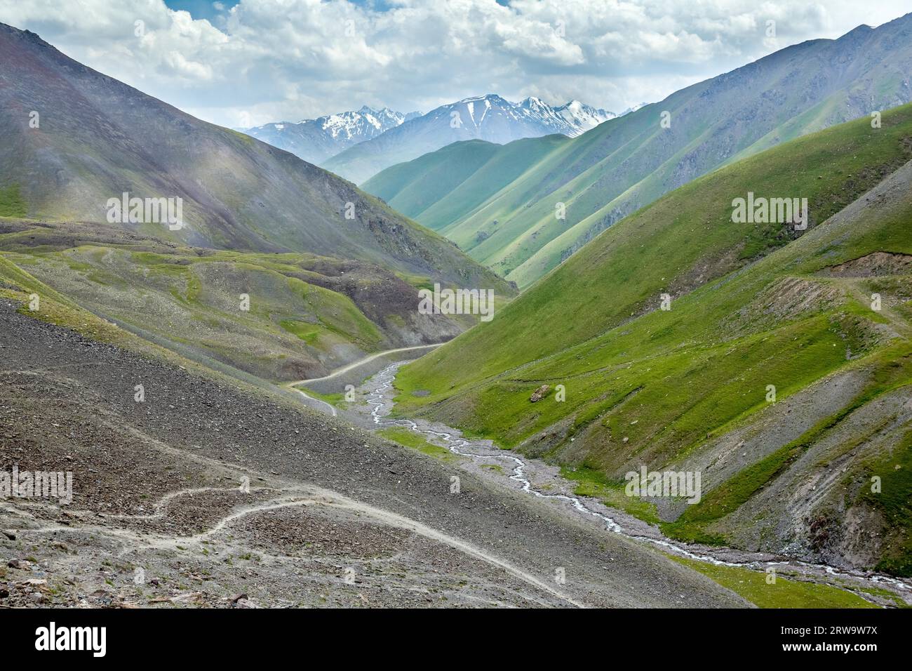 Valley of Kegety river in Tien Shan mountains, Kyrgyzstan Stock Photo ...