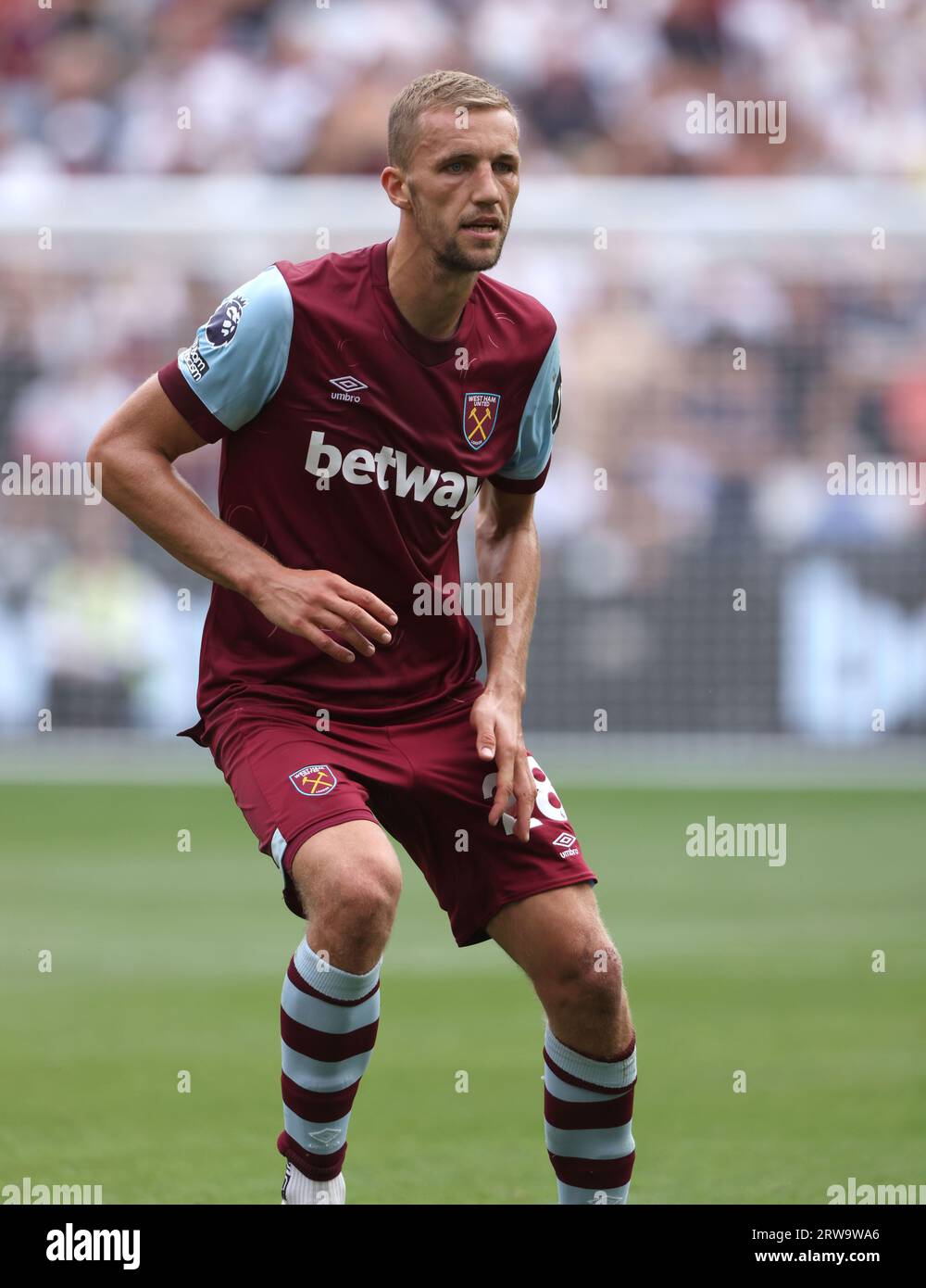 London, UK. 16th Sep, 2023. Tomas Soucek (WHU) at the West Ham United v ...