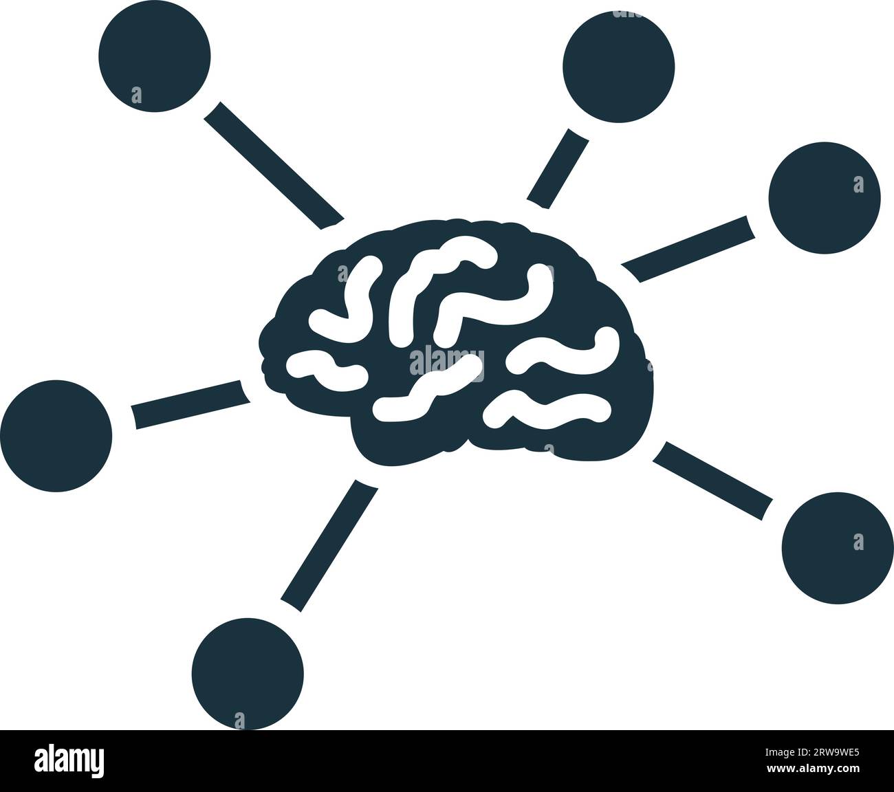 Mind map icon. Monochrome simple sign from productivity collection ...