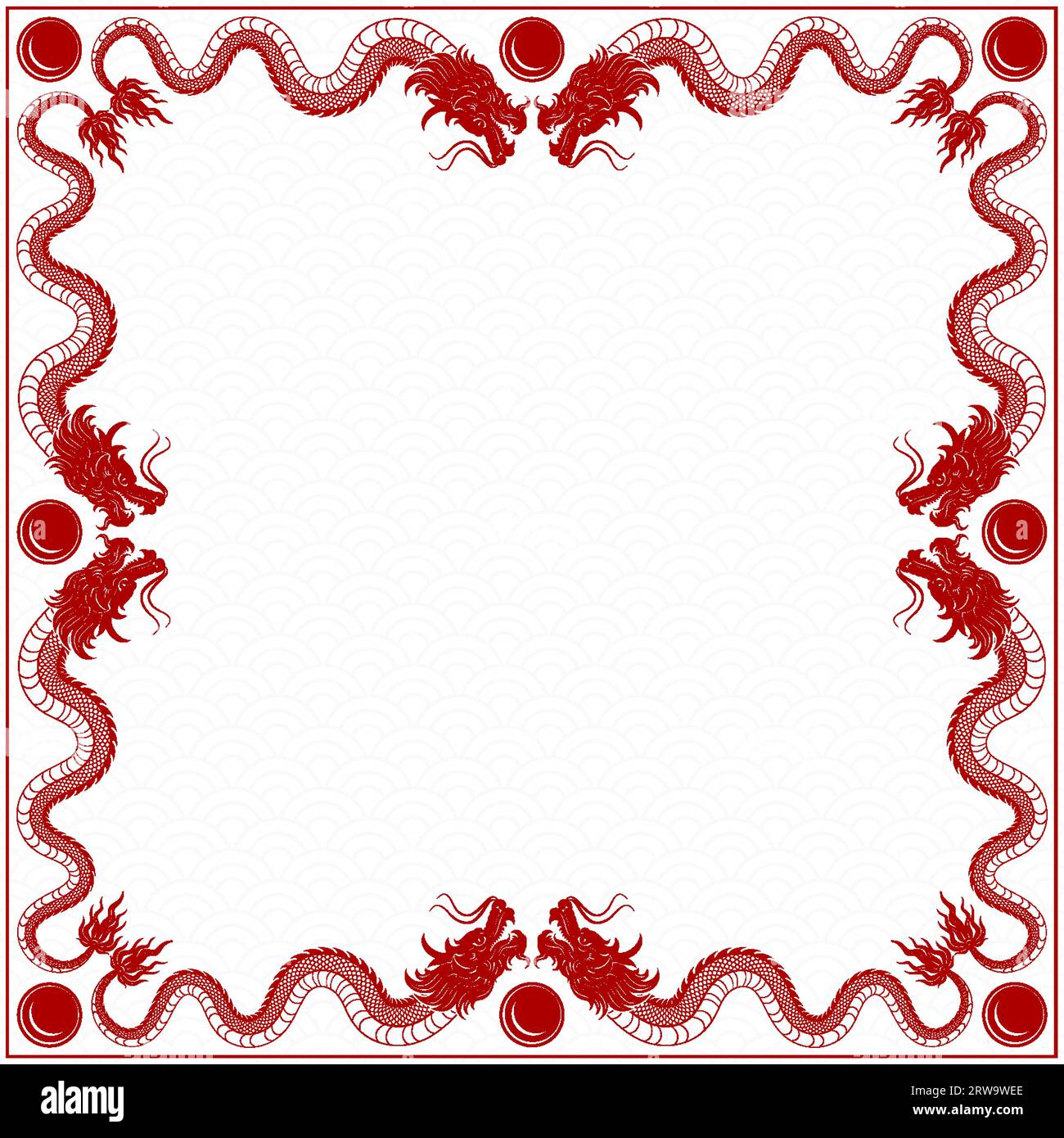 Chinese frame with oriental Asian elements on color background, for ...