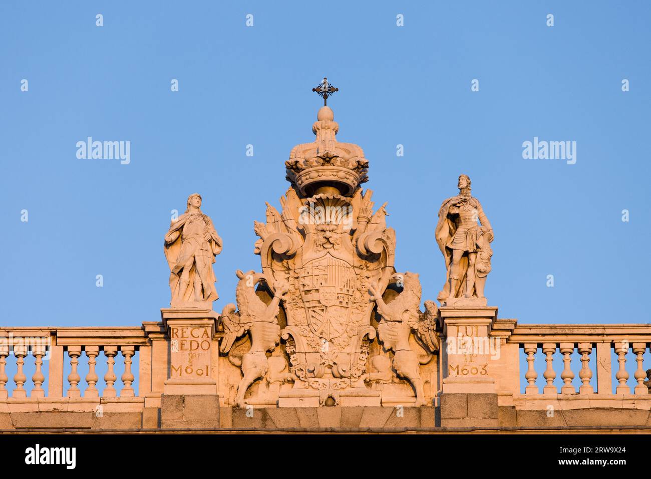 Reccared II and Liuva II, Visigoth kings, flanking the Arms of Spain ...