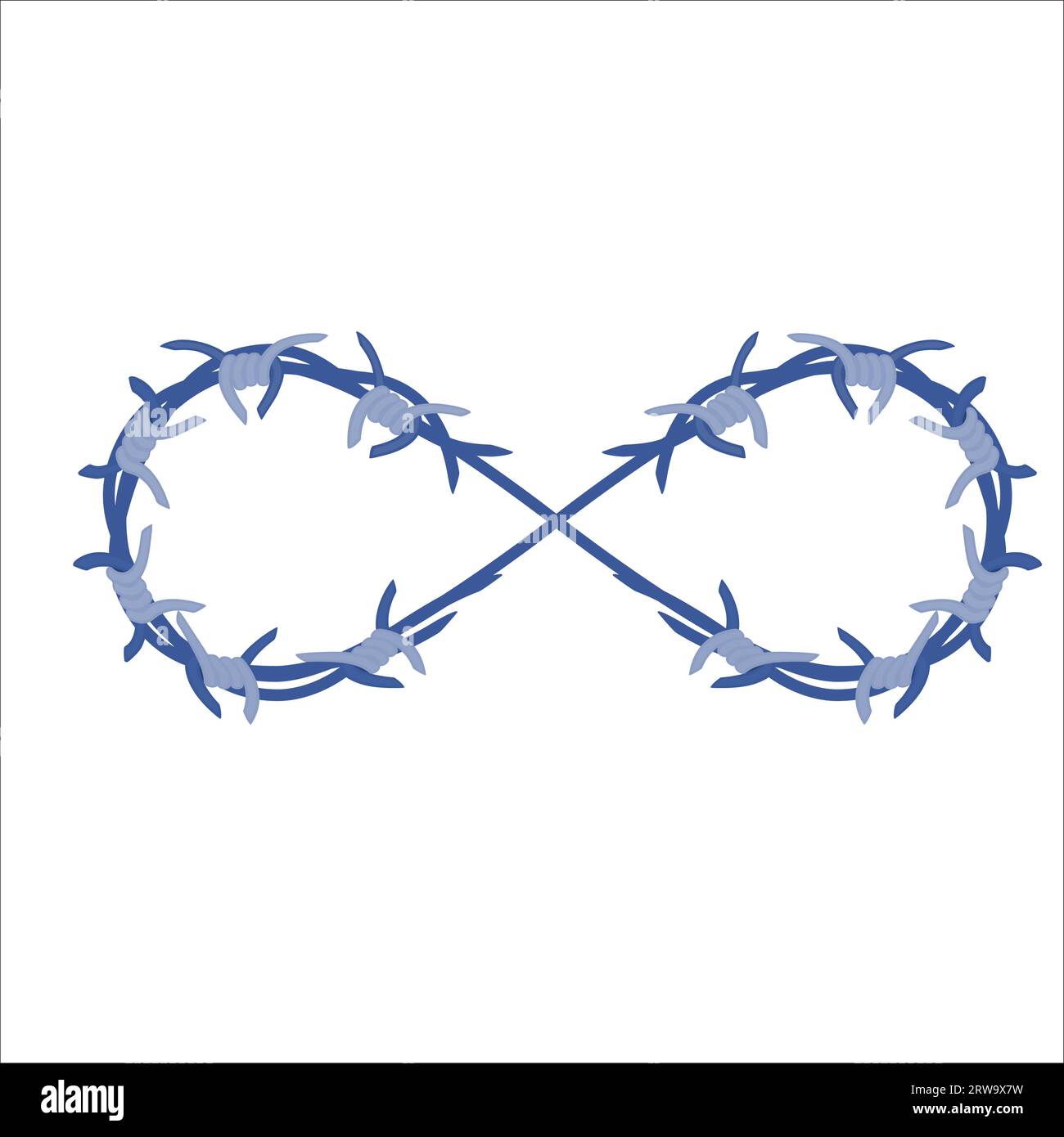 Infinity barbed wire fence barrier frame illustration Stock Vector ...