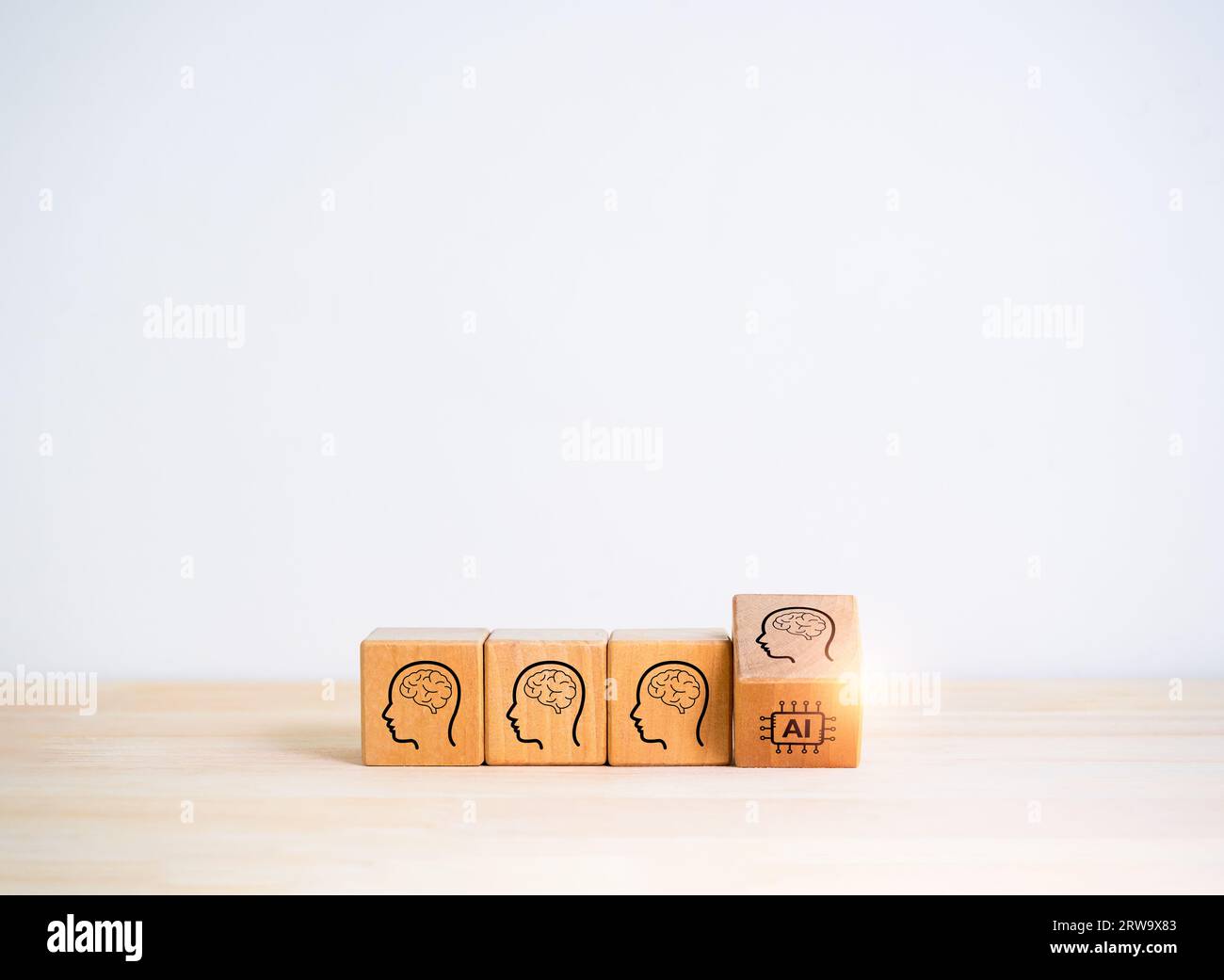 Artificial intelligence computer chip icon changing from human brain ...