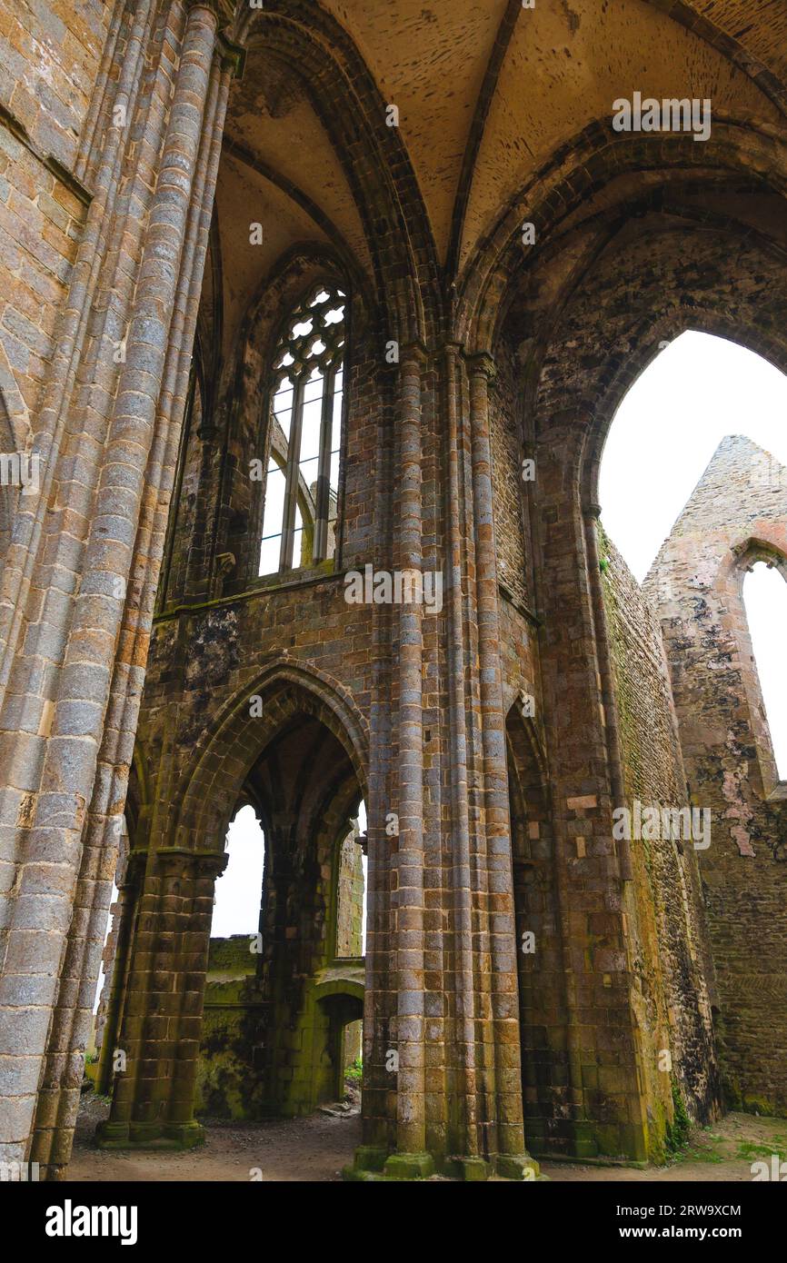 ancient medieval ruins of saint mathieu abbey on the atlantic coast of ...
