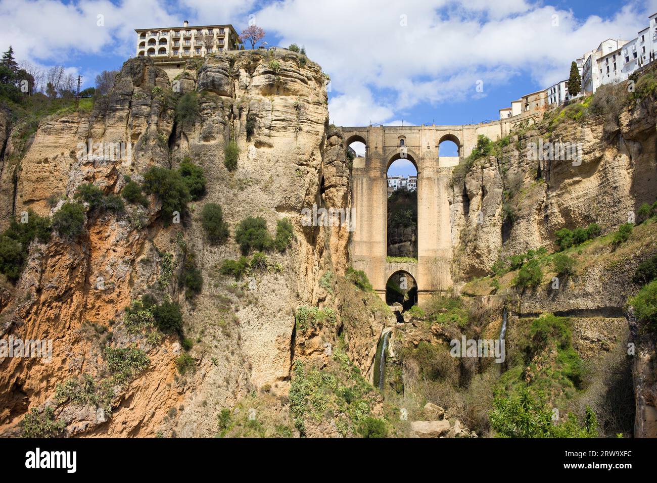 New Bridge (Spanish: Puente Nuevo) from 18th century in Ronda, southern ...