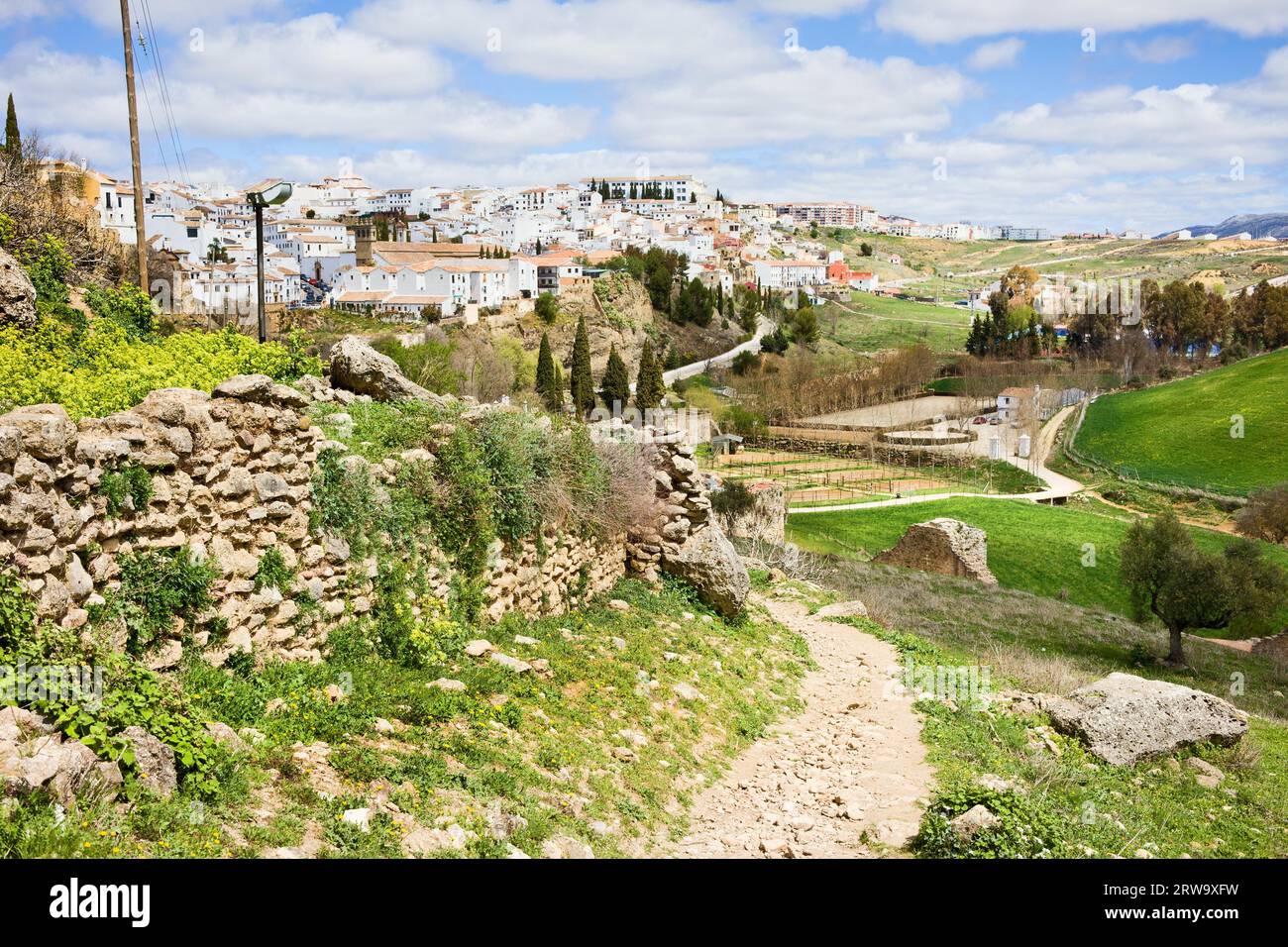 Scenic Andalusia countryside around White Town (Pueblo Blanco) of Ronda ...