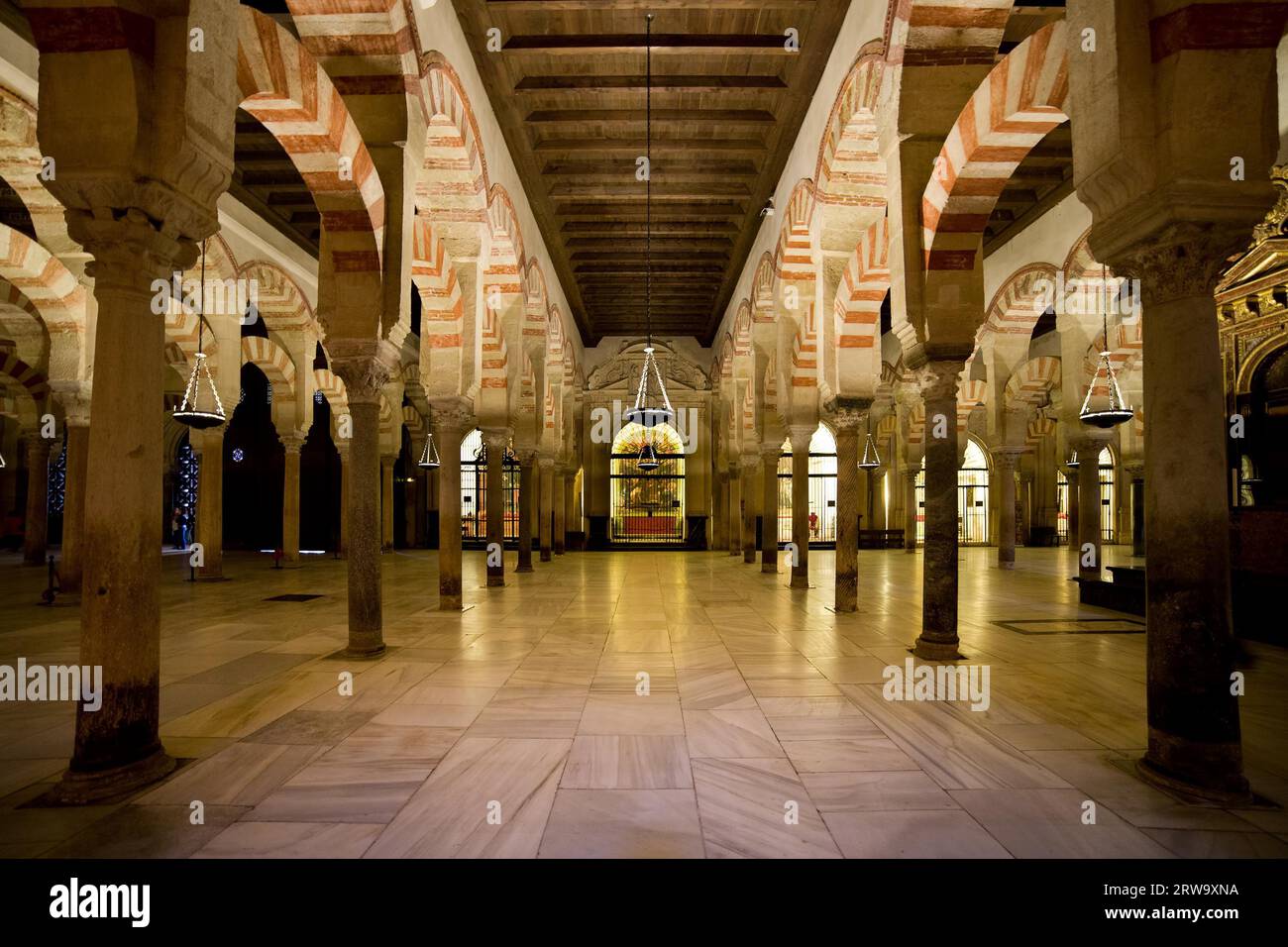 Hypostyle Prayer Hall in the Mezquita (The Great Mosque) with columns ...