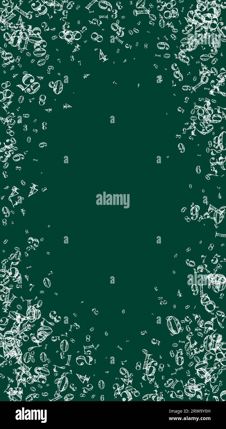 Flying digits and numbers. School math notebook cover. Back to school ...