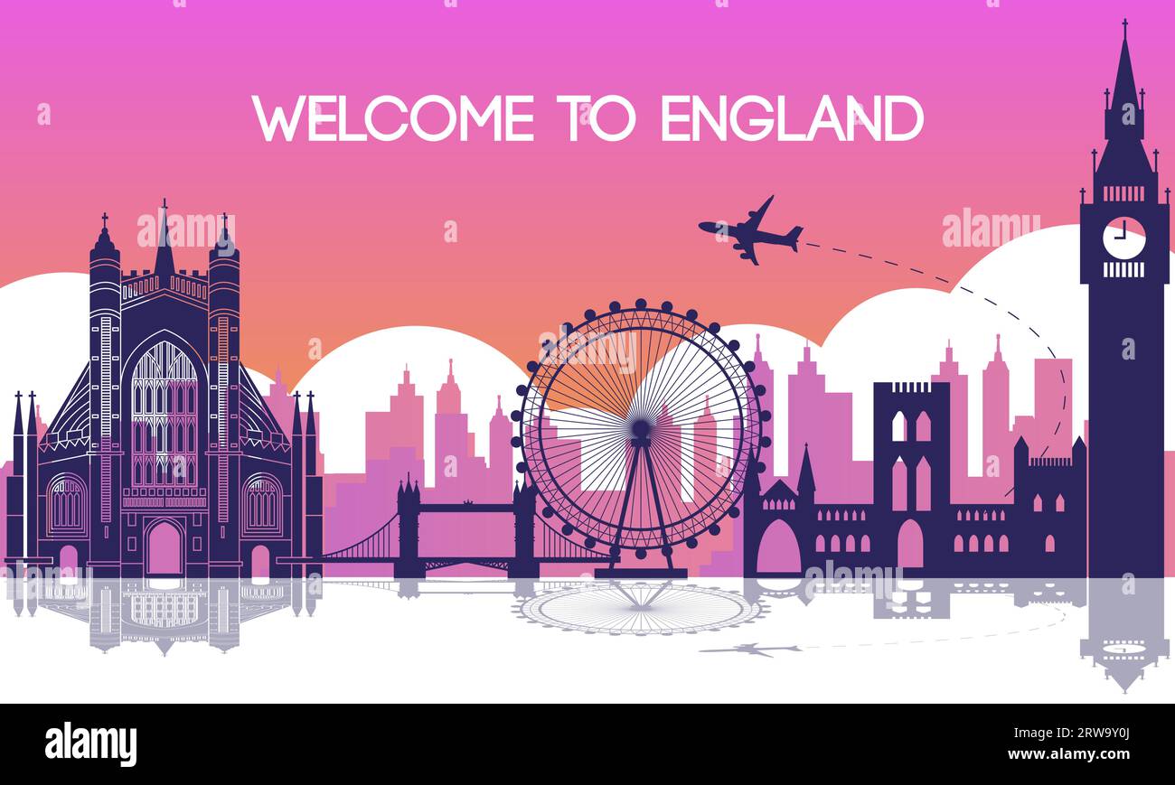 Advertising poster england Stock Vector Images - Alamy