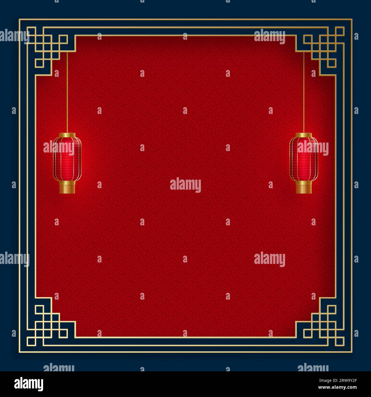Chinese frame with oriental Asian elements on color background, for ...