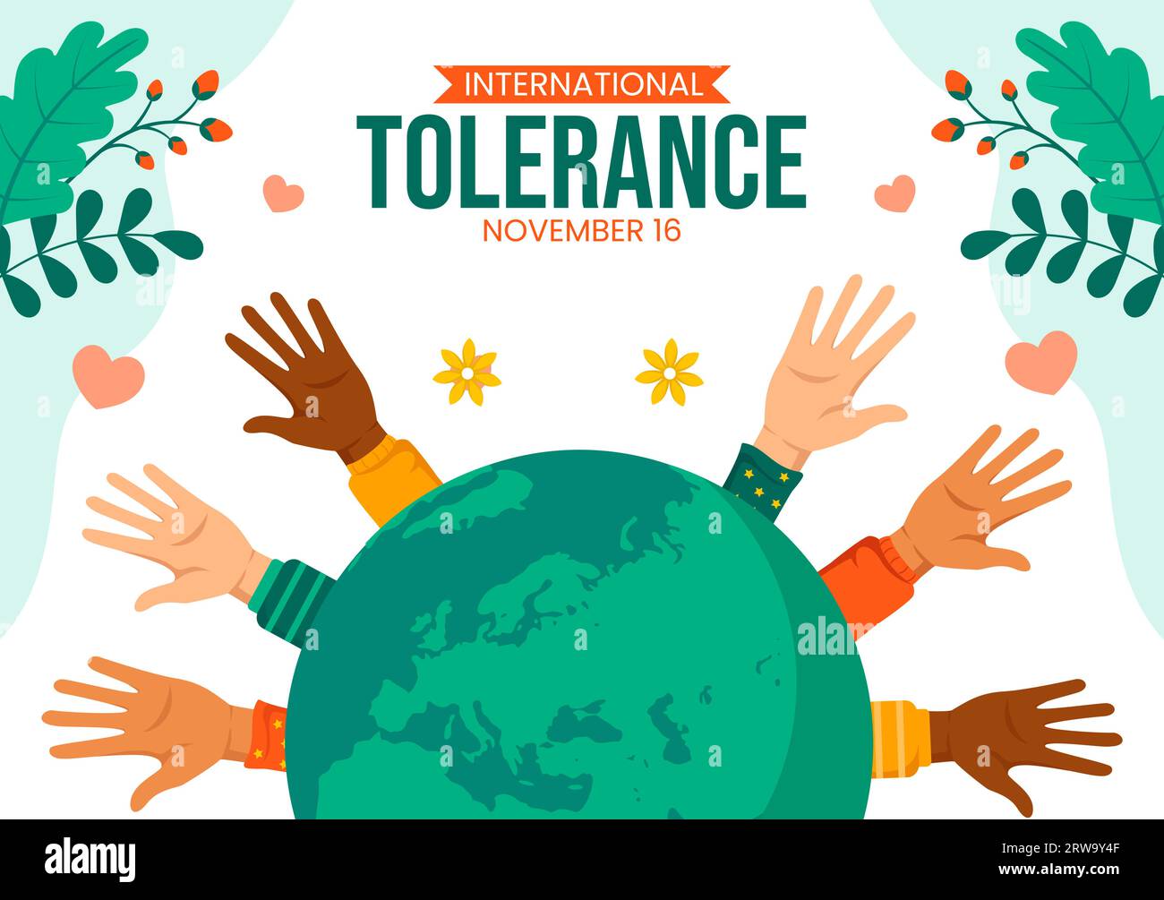 Day for Tolerance Social Media Background Flat Cartoon Hand Drawn ...