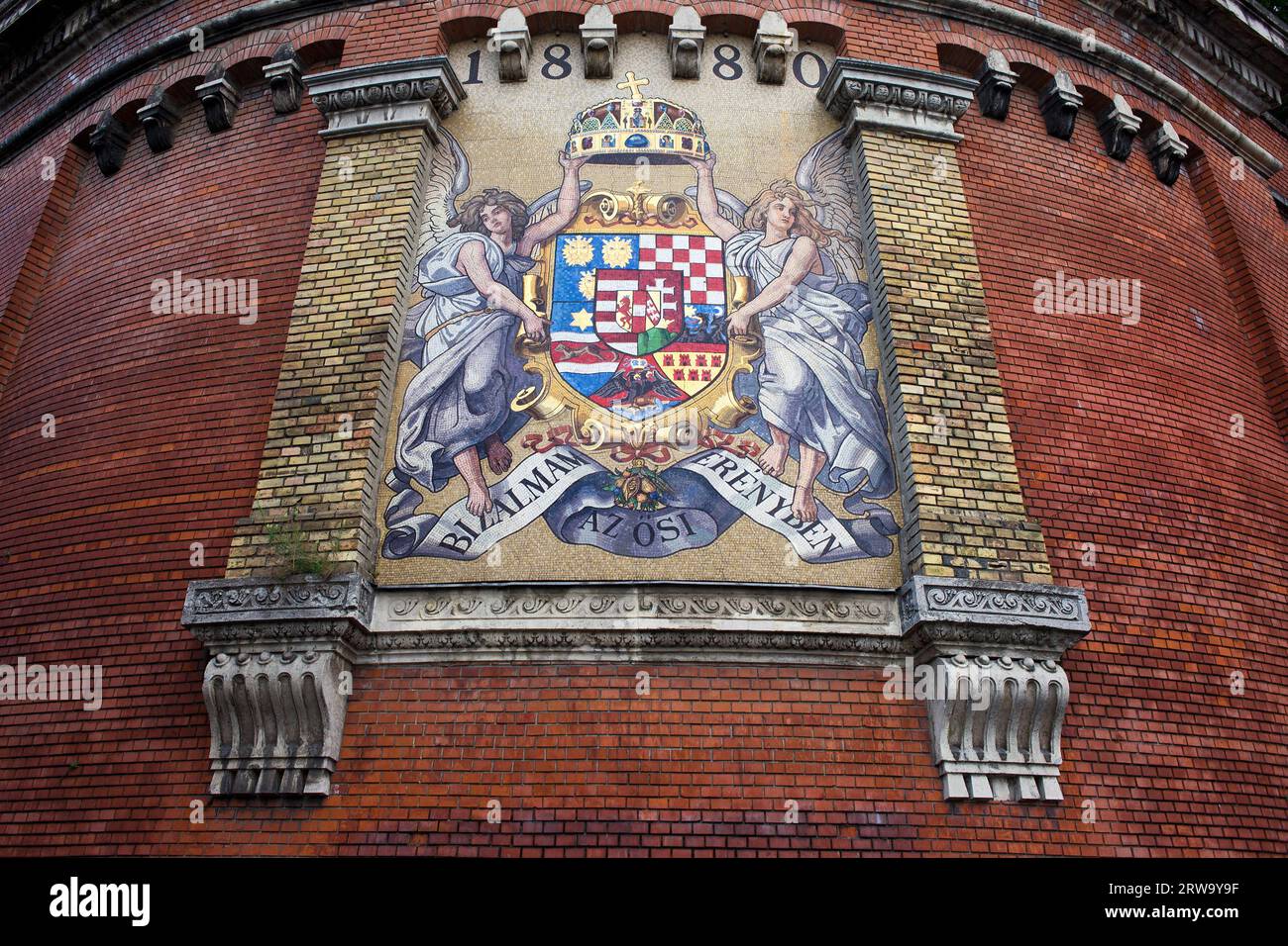 Old Hungary Coat of Arms on a wall at the foot of Buda Hill (Castle ...